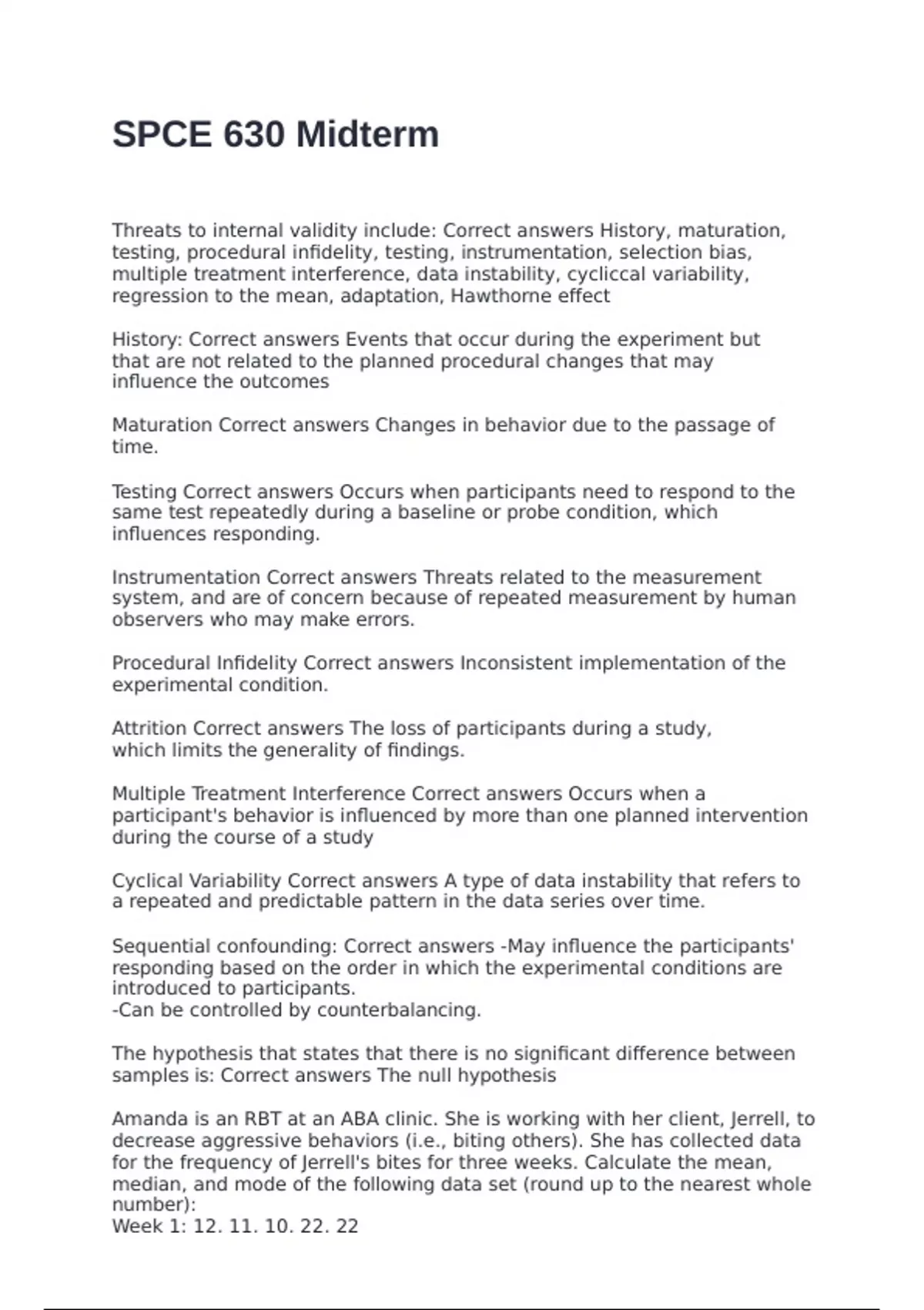 SPCE 630 Midterm exam with 100% correct answers 2025 - SPCE 630 Mi ...