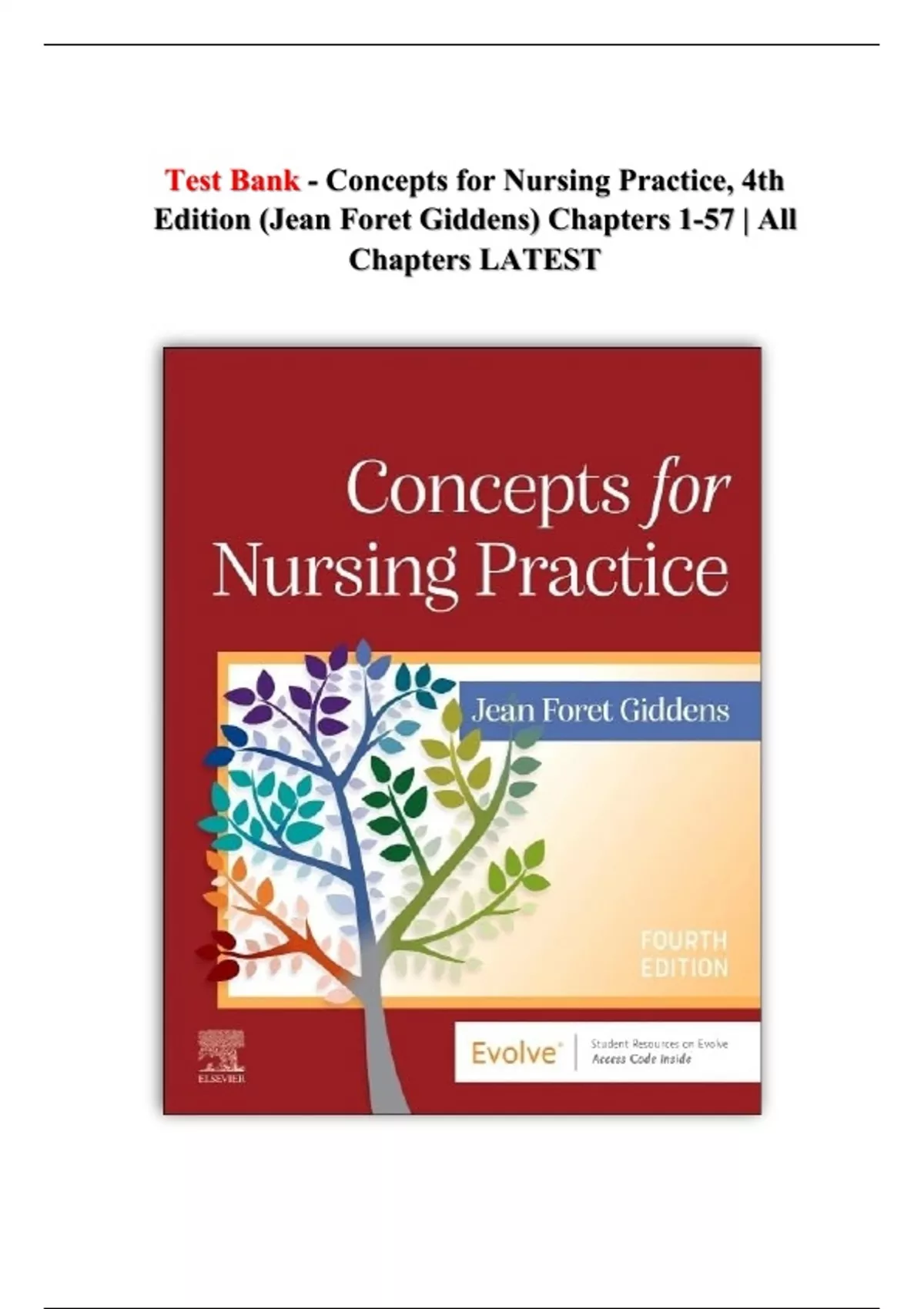 Test Bank - Concepts for Nursing Practice, 4th Edition (Jean Foret ...