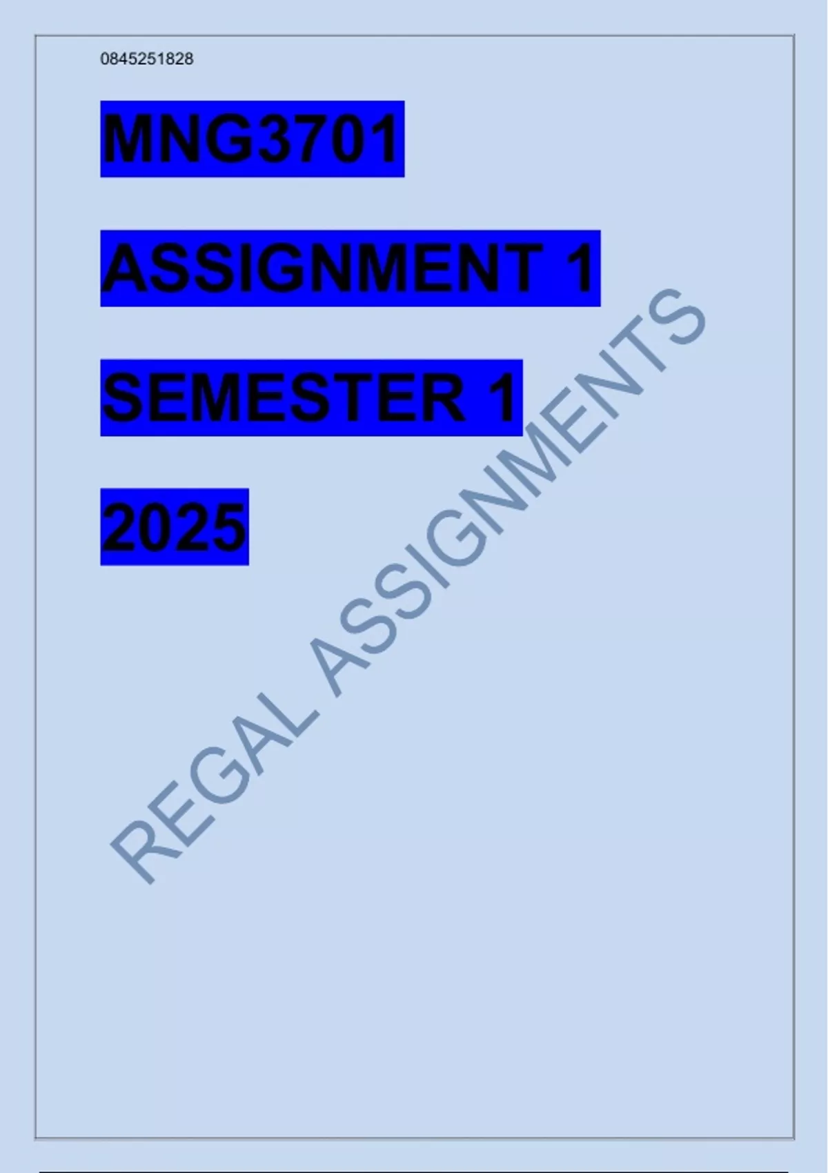 MNG3701 ASSIGNMENT 1 SEMESTER 1 2025 - Strategic Planning IIIA - Stuvia SA