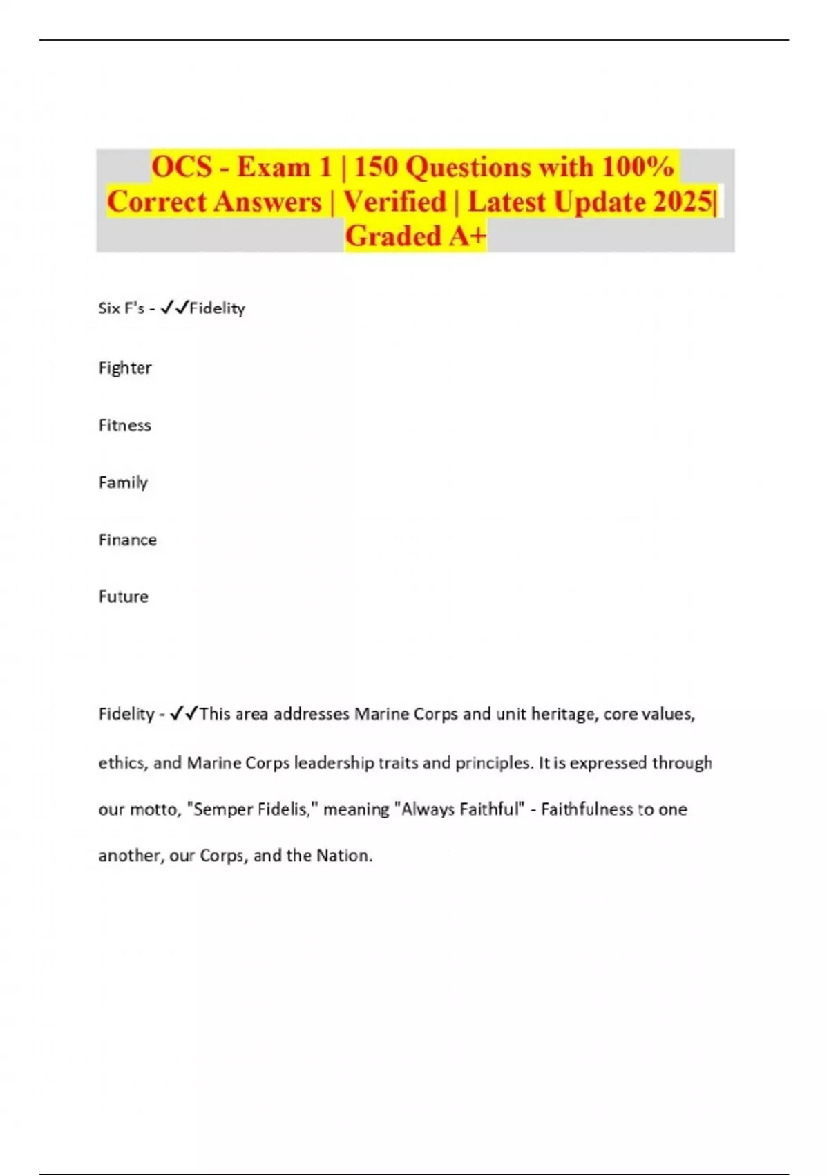 OCS - Exam 1 | 150 Questions with 100% Correct Answers | Verified ...