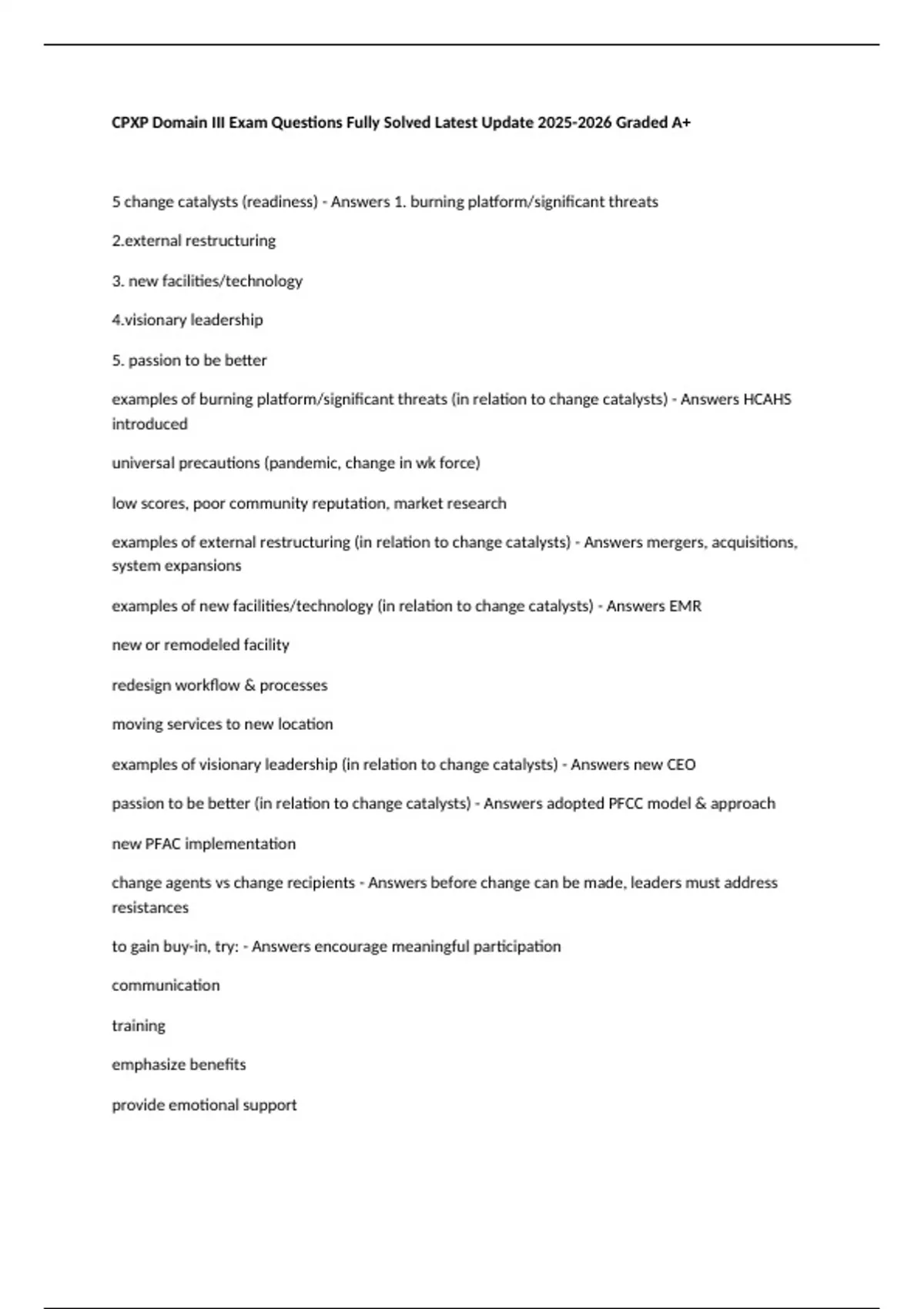 CPXP Domain III Exam Questions Fully Solved Latest Update Graded A+ ...