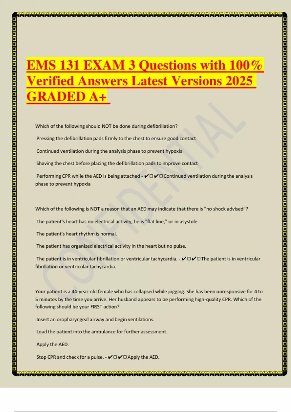 EMS 131 EXAM 3 Questions with 100- Verified Answers Latest Versions ...