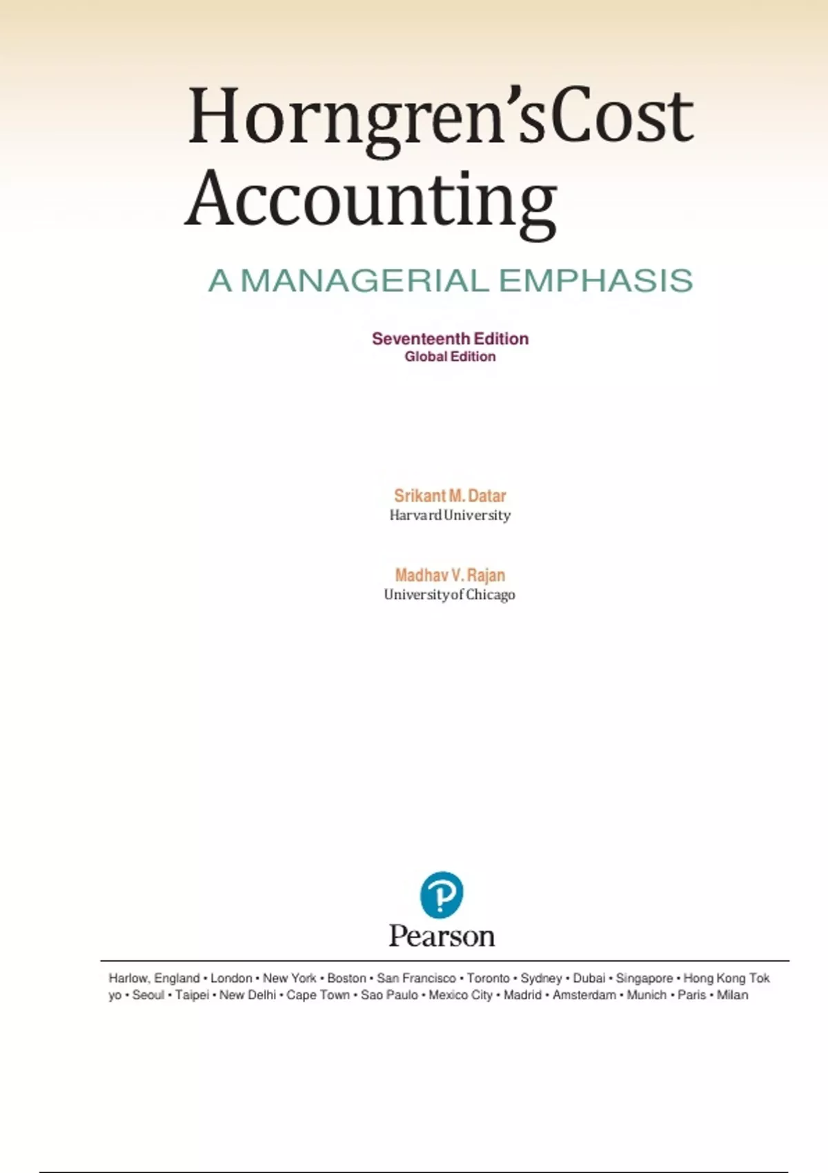 Horngren’s Cost Accounting 17th edition - Horngren’s Cost Accounting ...