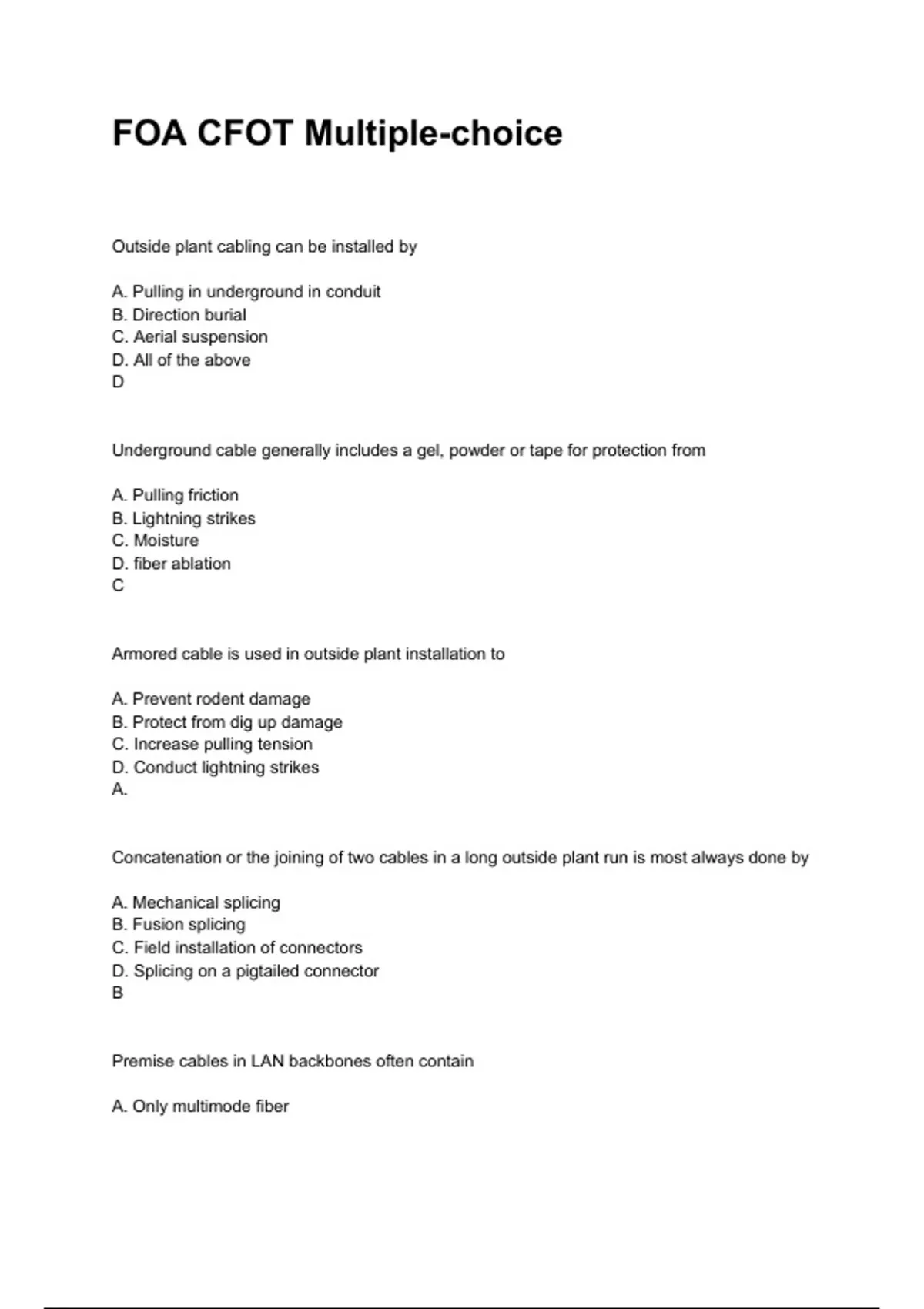 FOA CFOT Multiple-choice NEWEST 2025/2026 ACTUAL EXAM COMPLETE ...