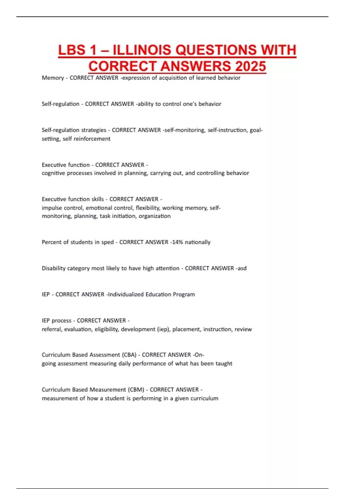 LBS1 Exams Questions with 100% Correct Answers | Latest Version (2025 ...