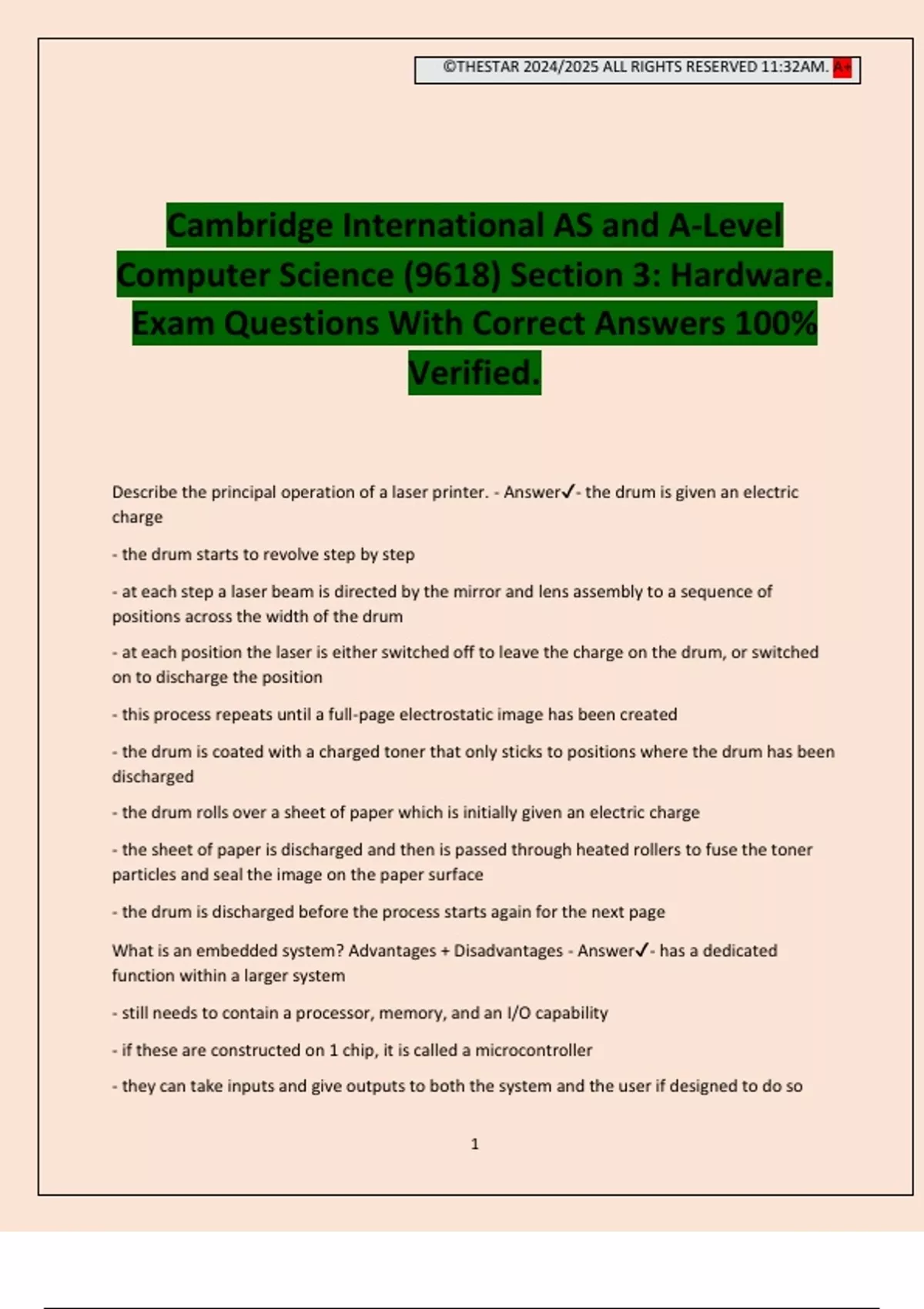 Cambridge International AS and A-Level Computer Science (9618) Section ...