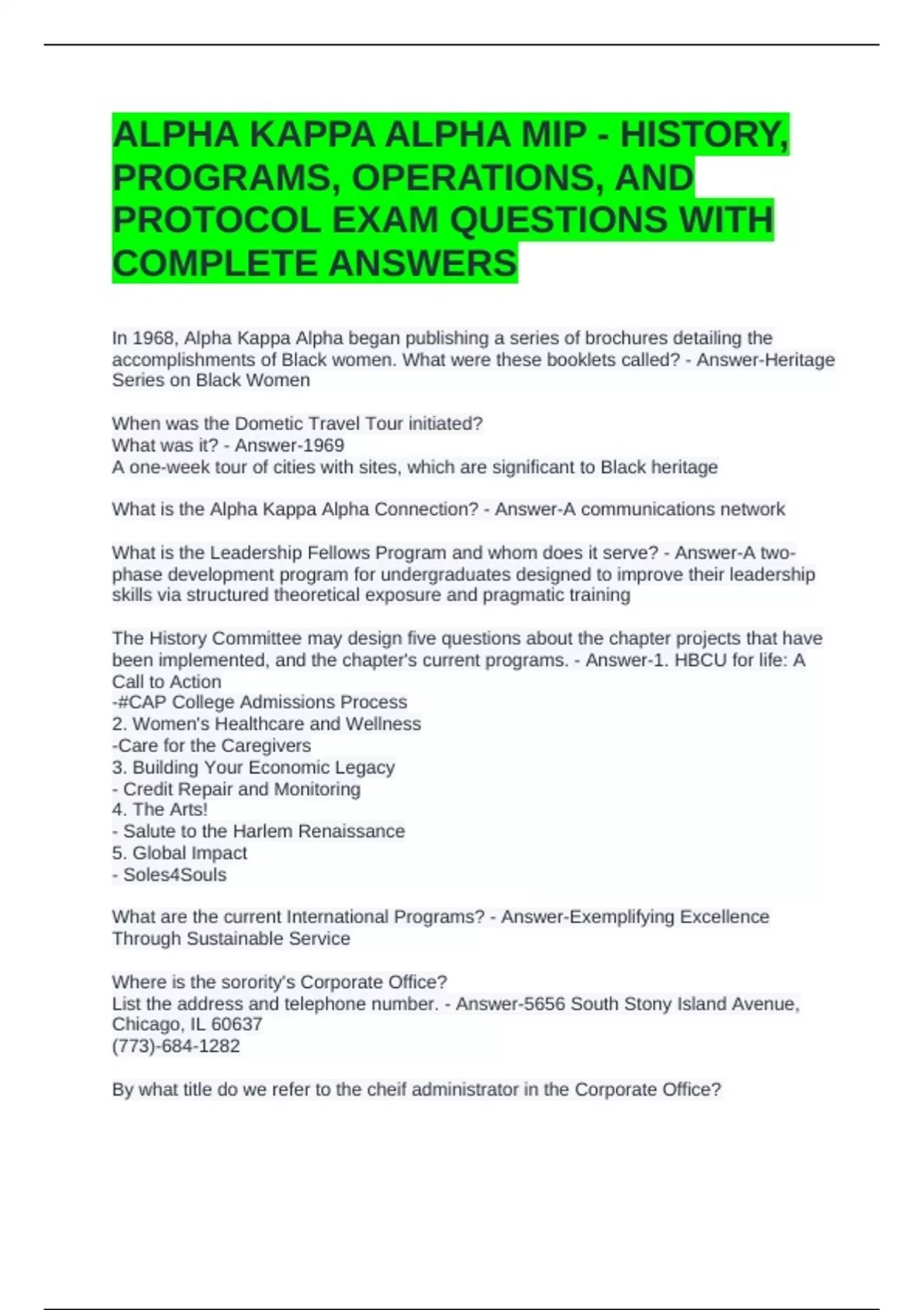 ALPHA KAPPA ALPHA MIP - HISTORY, PROGRAMS, OPERATIONS, AND PROTOCOL ...