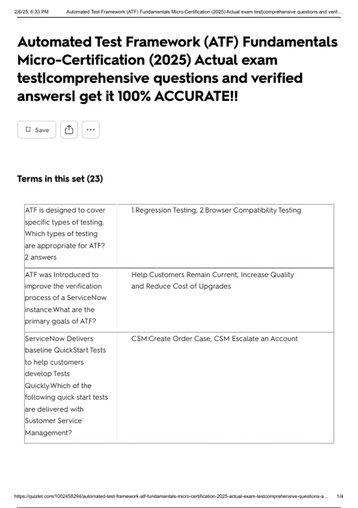 Automated Test Framework Atf Fundamentals Micro Certification 2025 Actual Exam Test