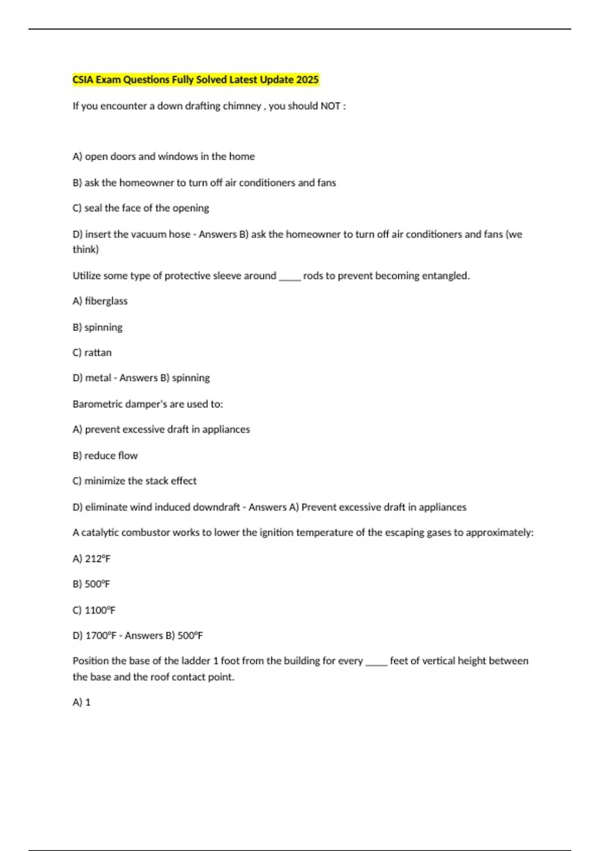 CSIA Exam Questions Fully Solved Latest Update 2025 - CSIA - Stuvia US