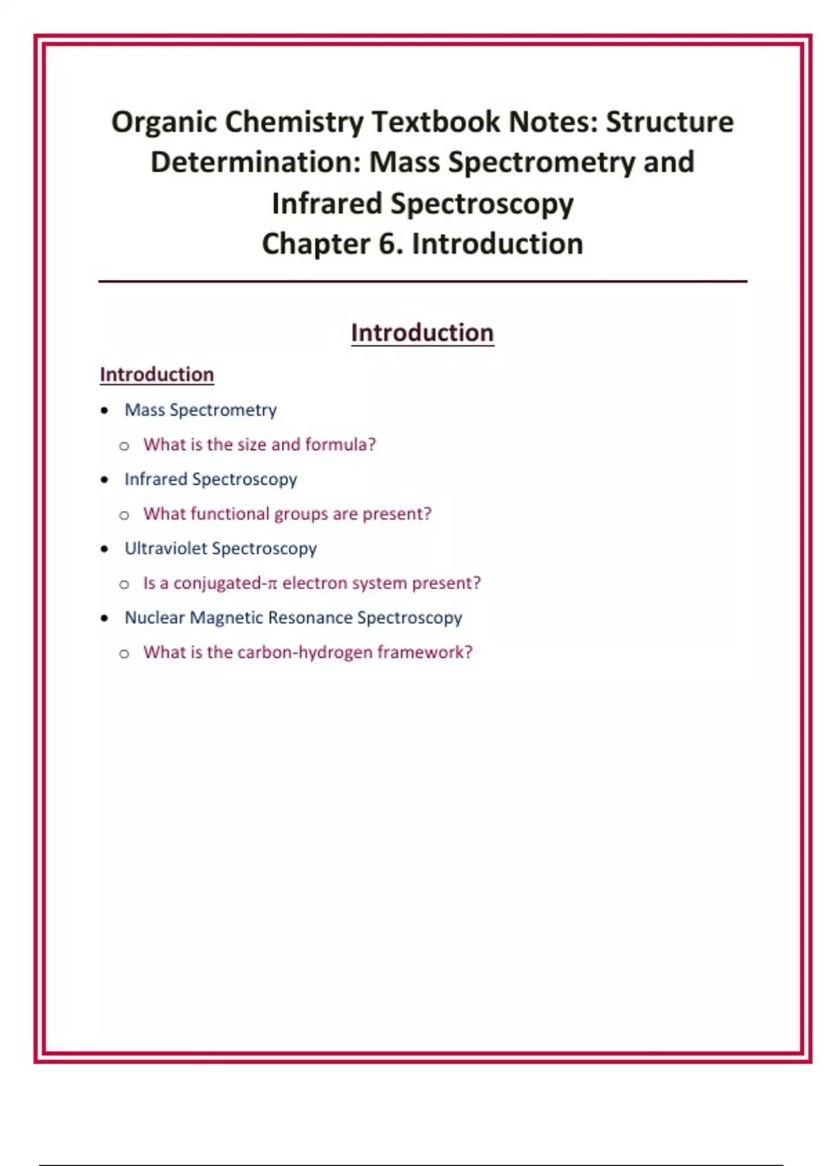 Summary Organic Chemistry 1 (CHEM2310) Textbook Notes: Mass Spec, NMR ...