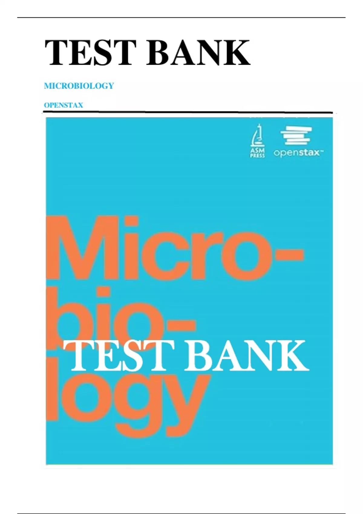 OpenStax Microbiology Test Bank All Book Chapters Covered ...