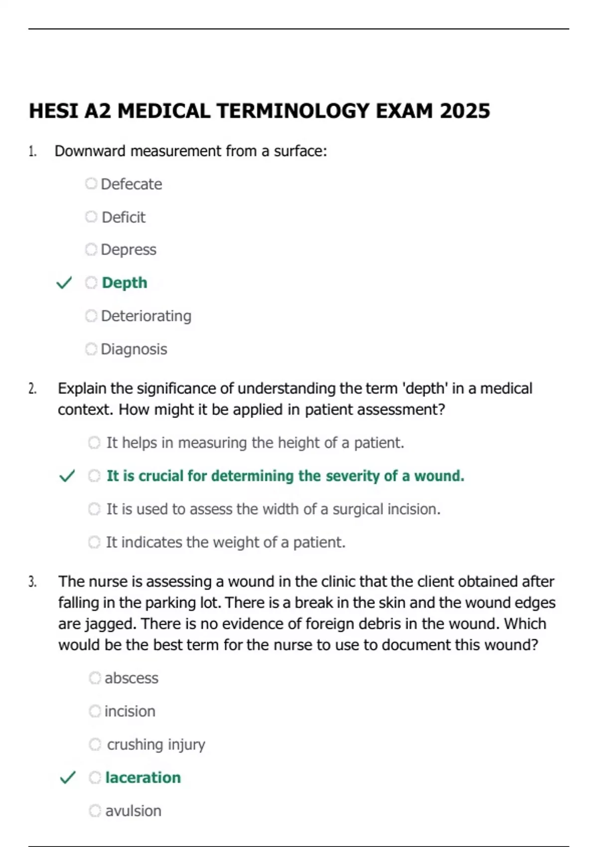 HESI A2 Medical Terminology Exam 2025: Essential Terms for Nursing ...
