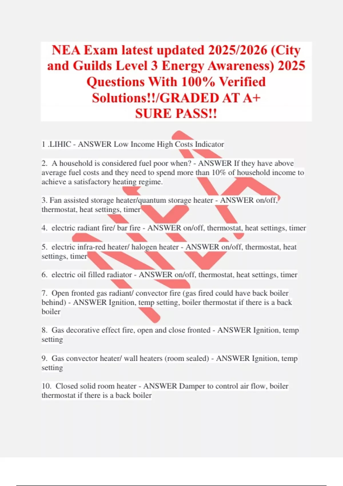 NEA Exam latest updated 2025/2026 (City and Guilds Level 3 Energy ...