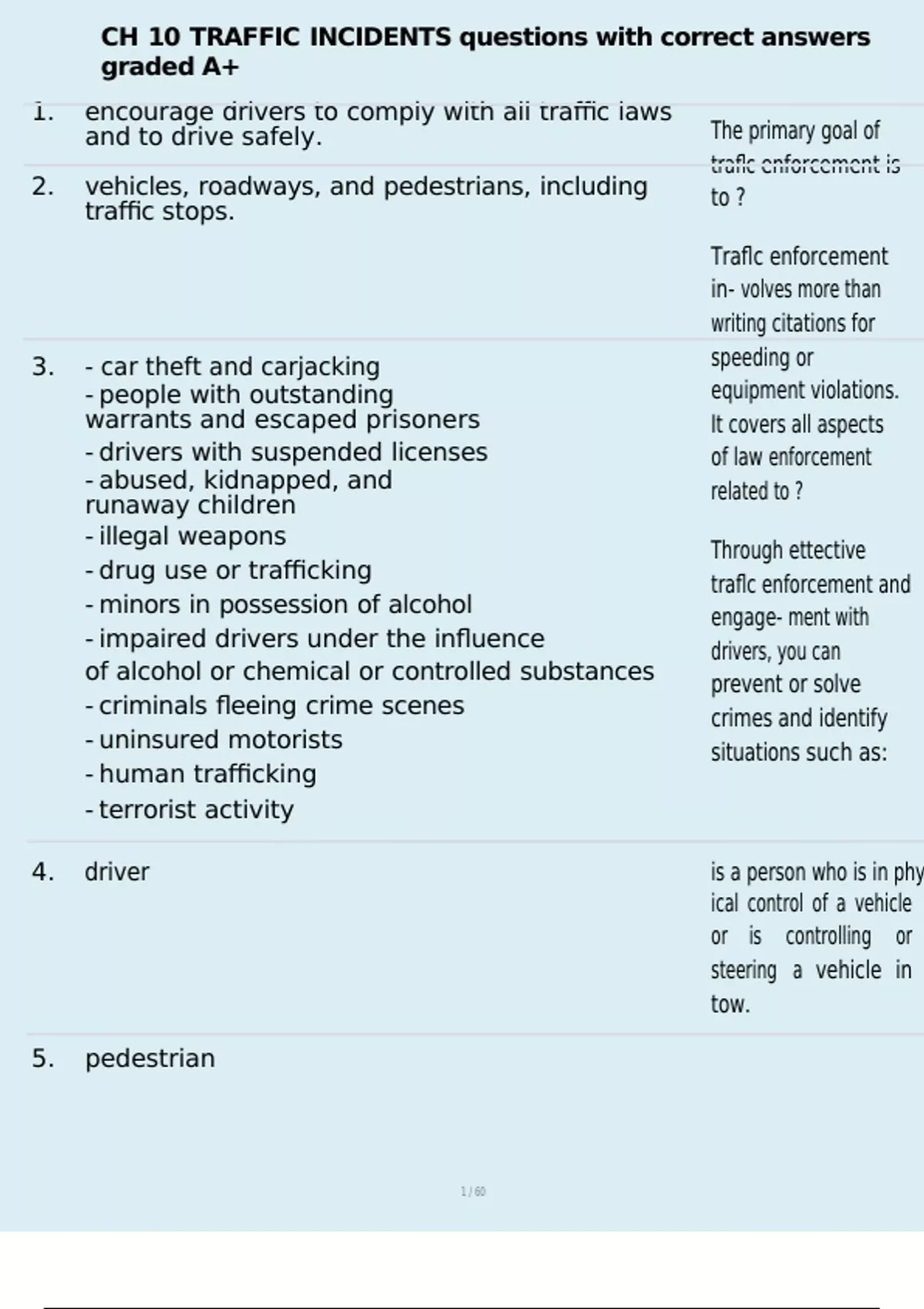 CH 10 TRAFFIC INCIDENTS questions with correct answers graded A+ ...