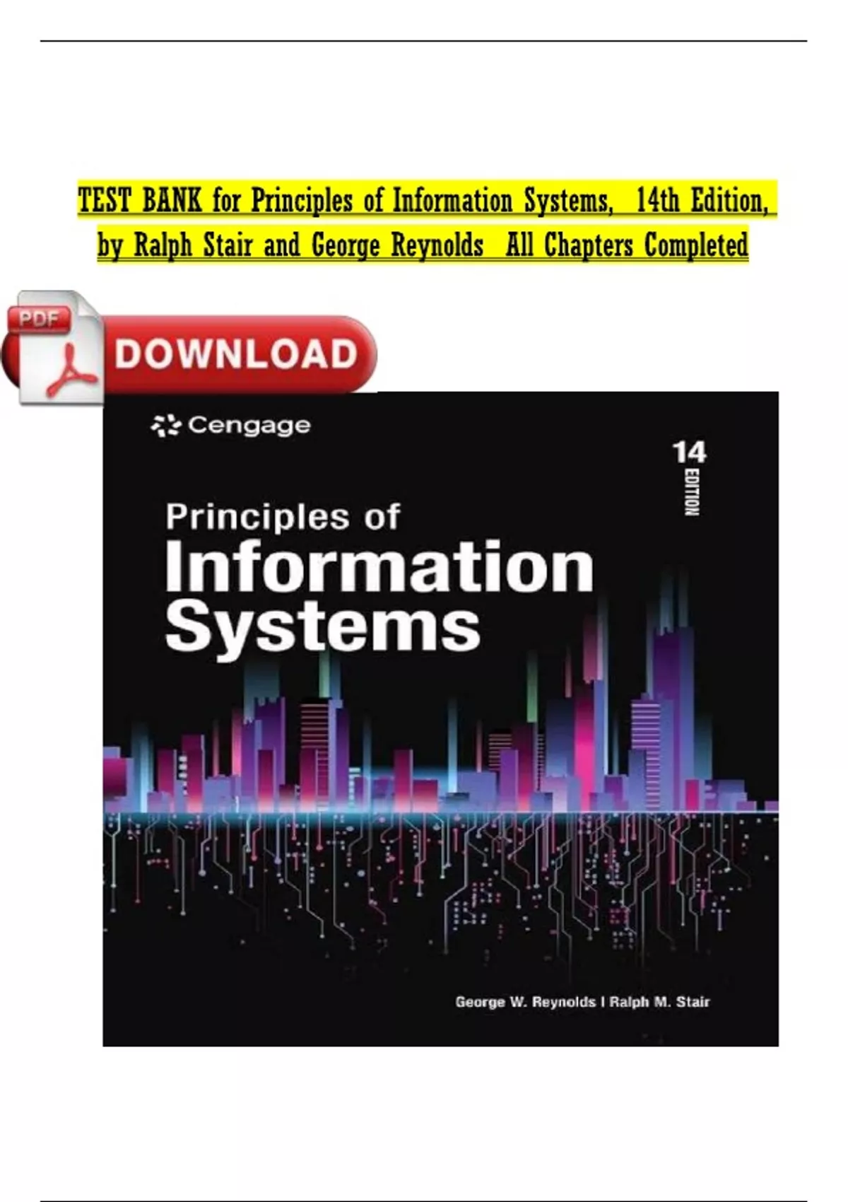 Test Bank For Principles of Information Systems 14th Edition by Ralph ...