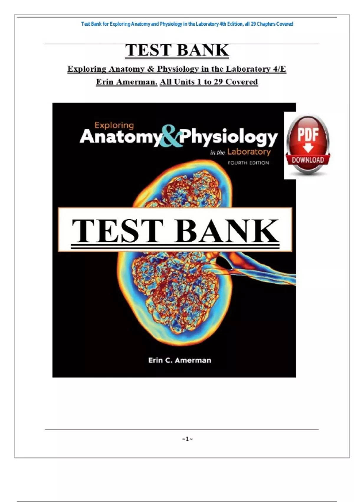Test Bank For Exploring Anatomy & Physiology in the Laboratory 4th ...