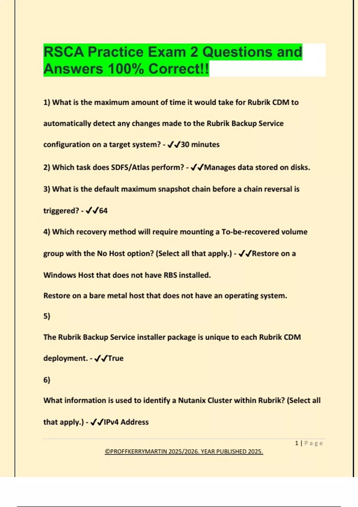 RSCA Practice Exam 2 Questions and Answers 100% Correct!! - RSCA ...