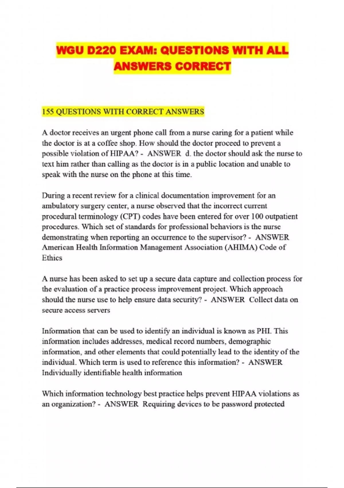 WGU D220 EXAM; QUESTIONS WITH ALL ANSWERS CORRECT - WGU D220 - Stuvia US