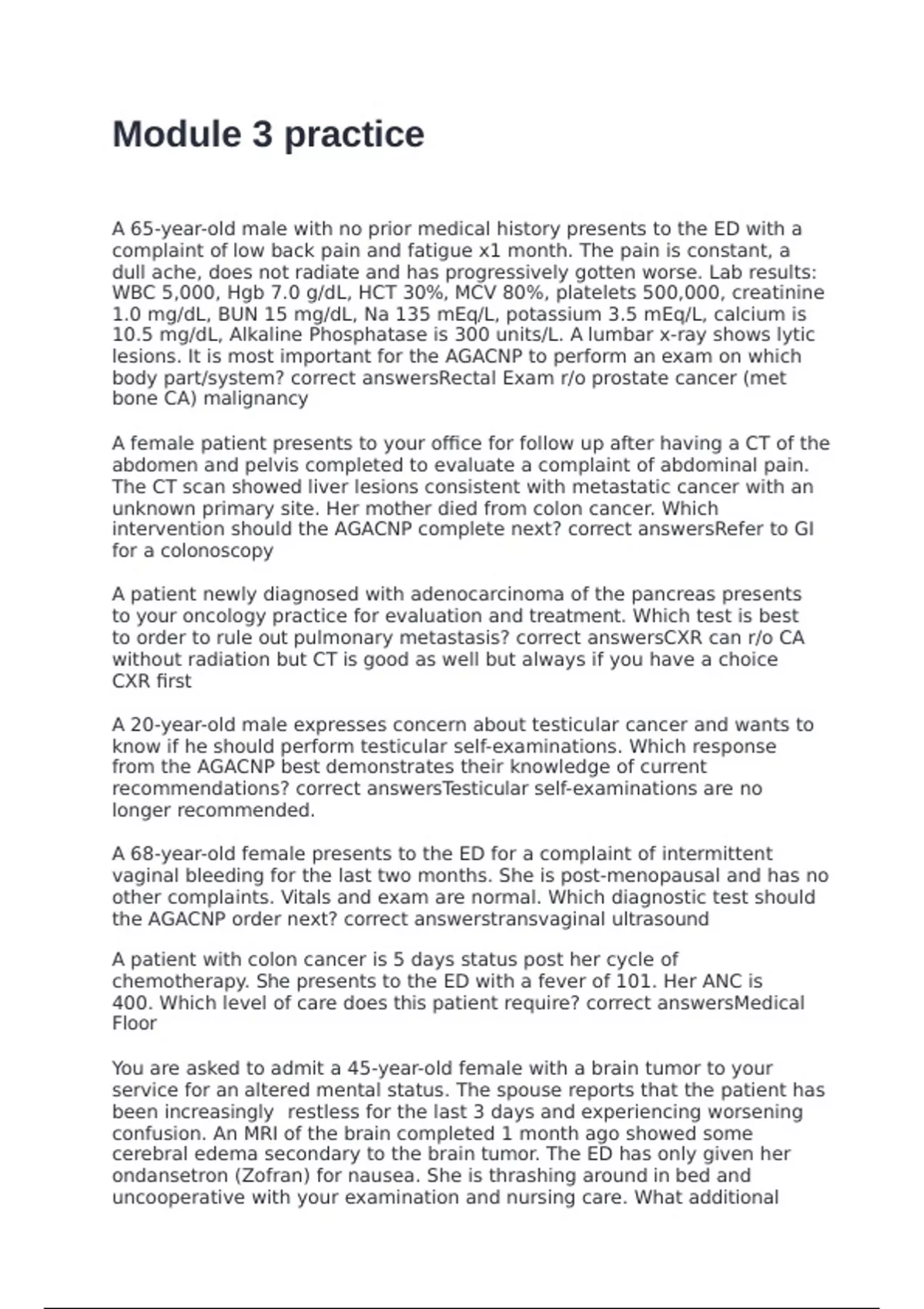 Module 3 practice exam with 100% correct answers 2025 - Module 3 ...