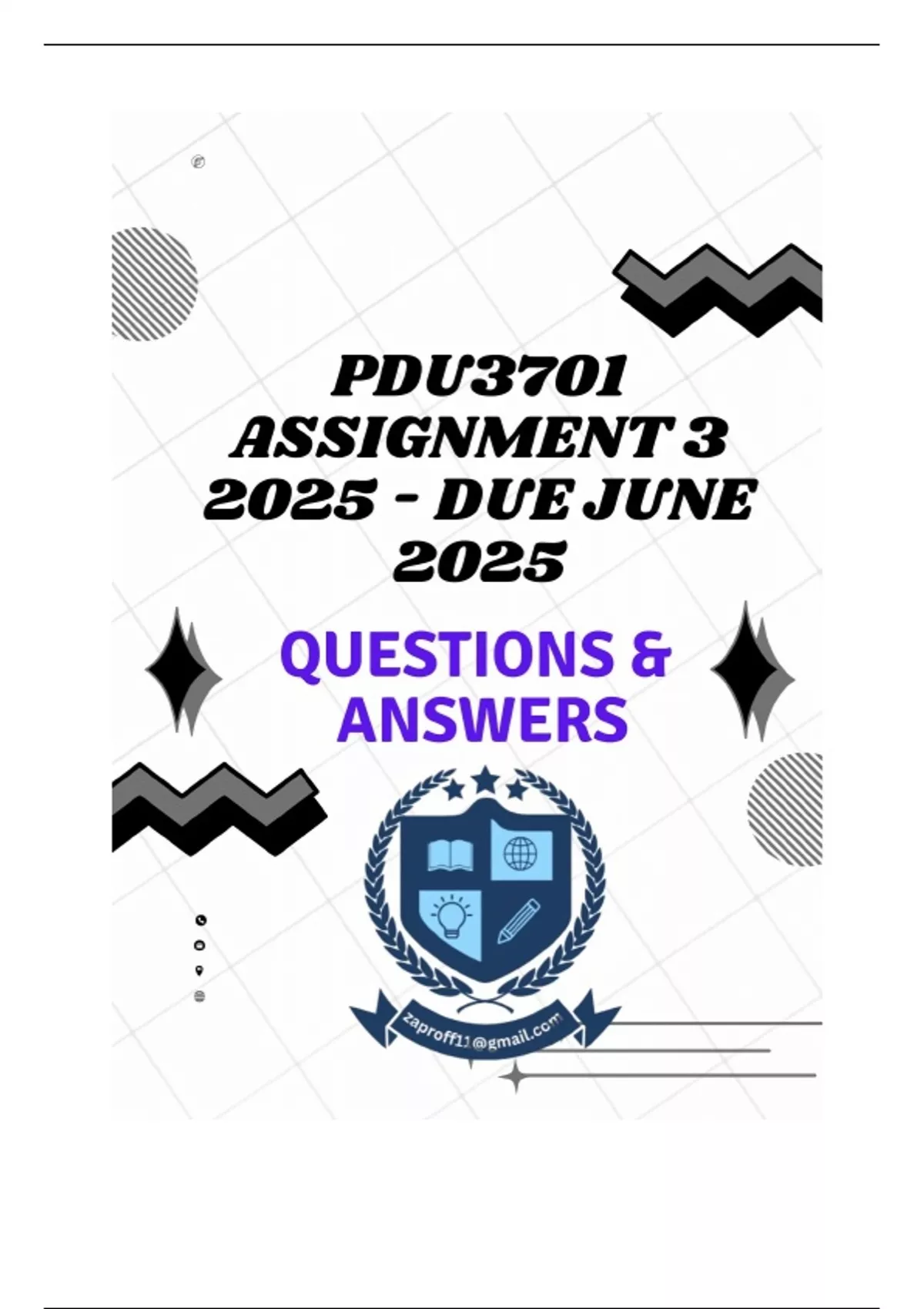 PDU3701 Assignment 2 2025 - Due June 2025 - PDU3701 (PDU3701) - Stuvia US