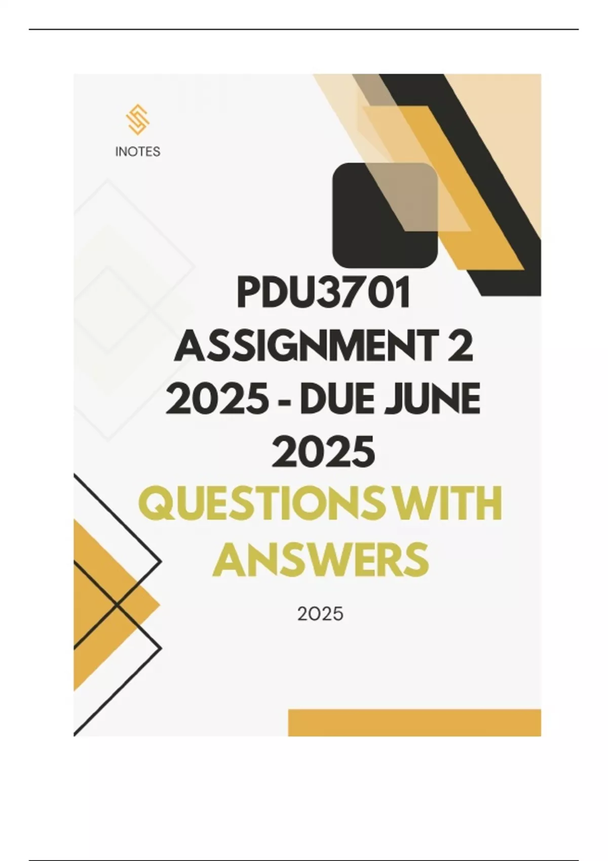 PDU3701 Assignment 2 2025 - Due June 2025 - PDU3701 (PDU3701) - Stuvia SA