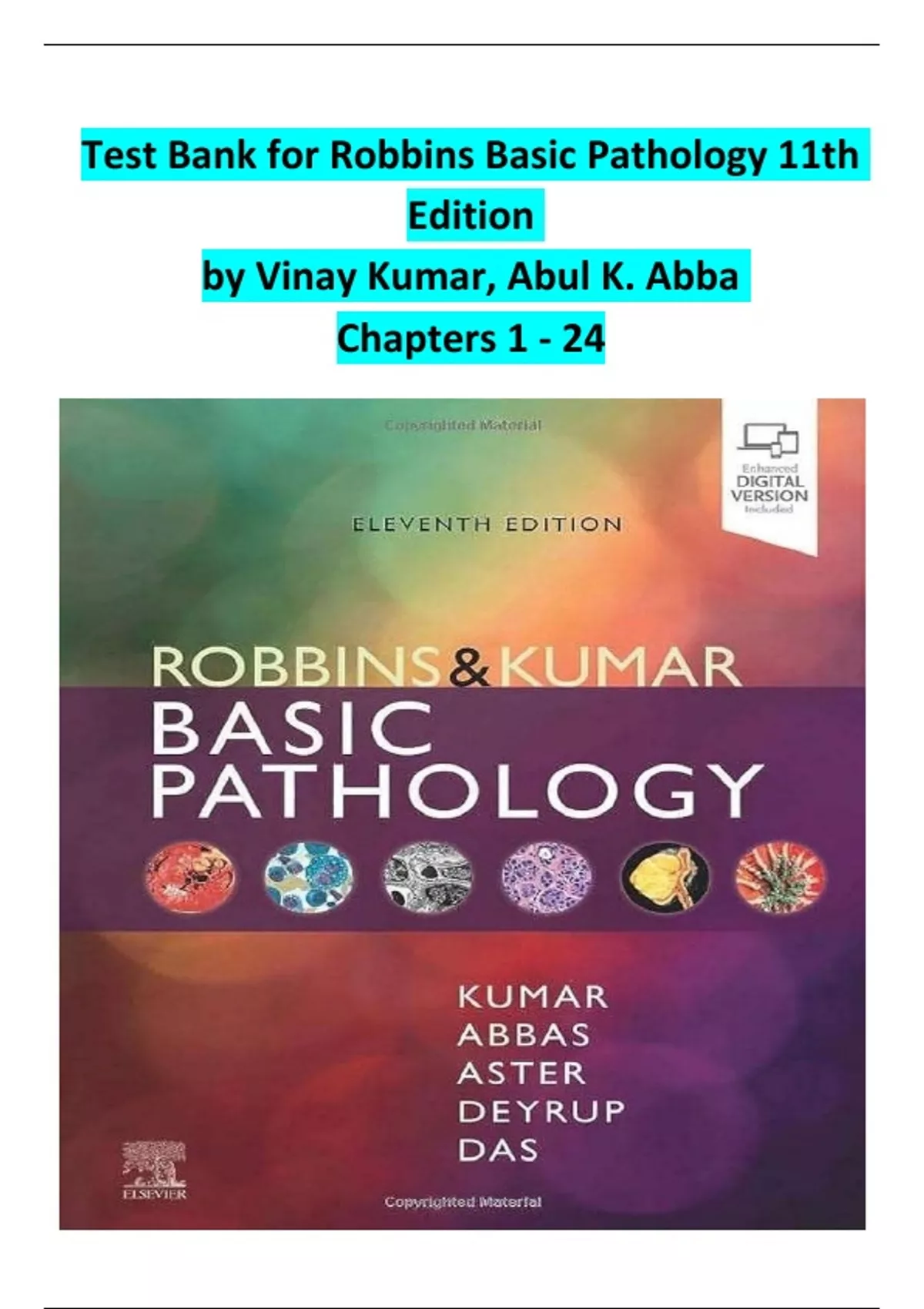 Test Bank for Robbins Basic Pathology 11th Edition by Vinay Kumar, Abul ...