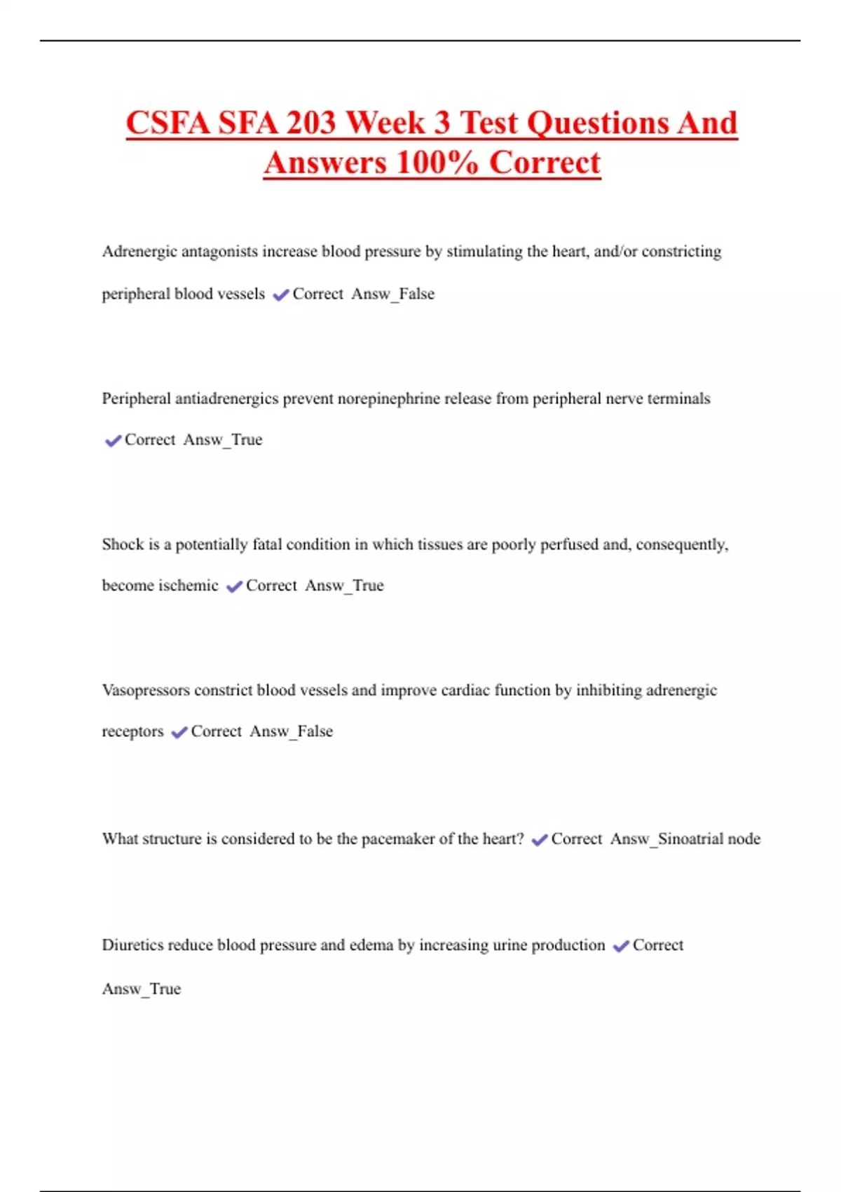 CSFA SFA 203 Week 3 Test Questions And Answers 100% Correct - CSFA ...