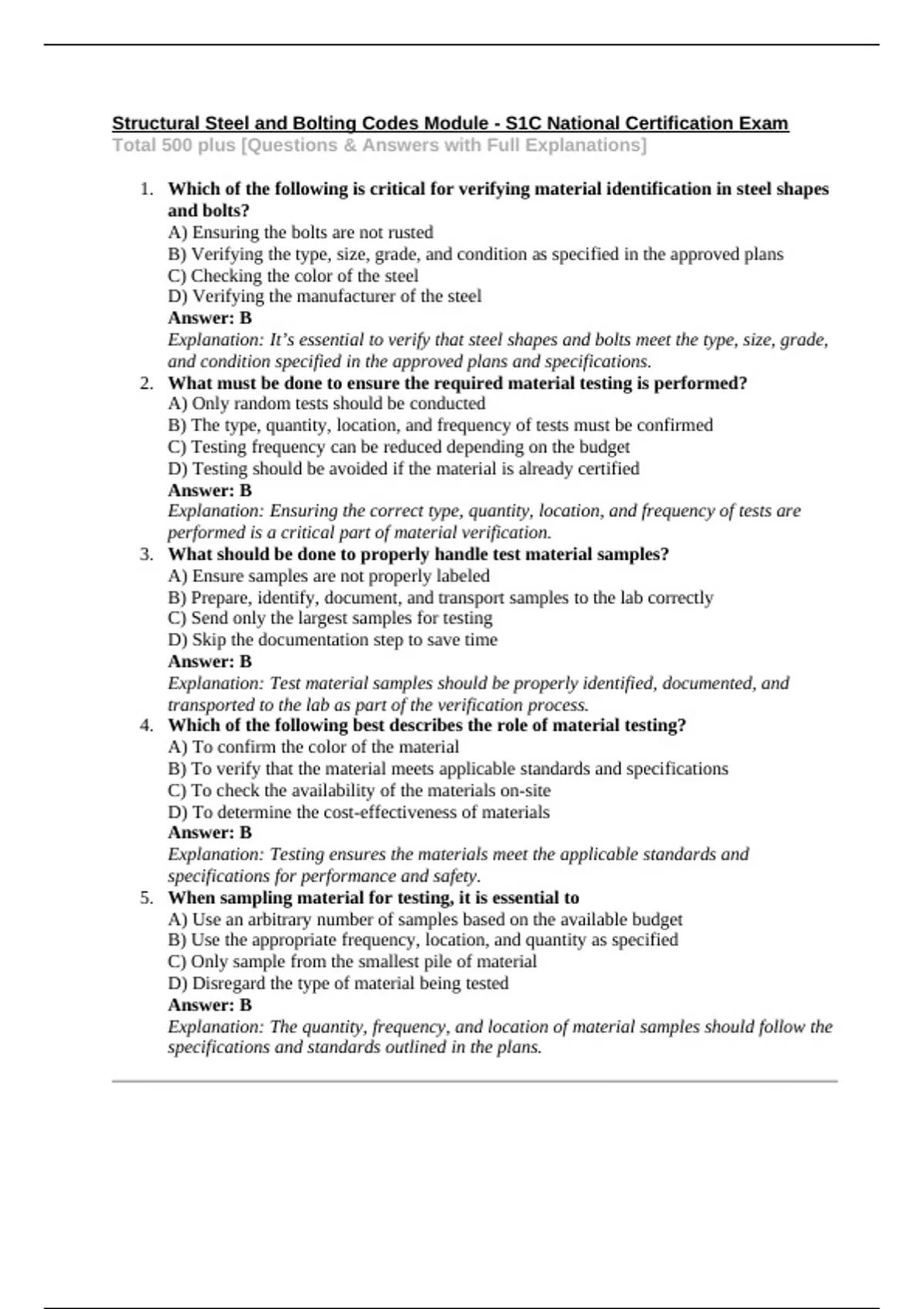 Structural Steel and Bolting Codes Module - S1C National Certification ...