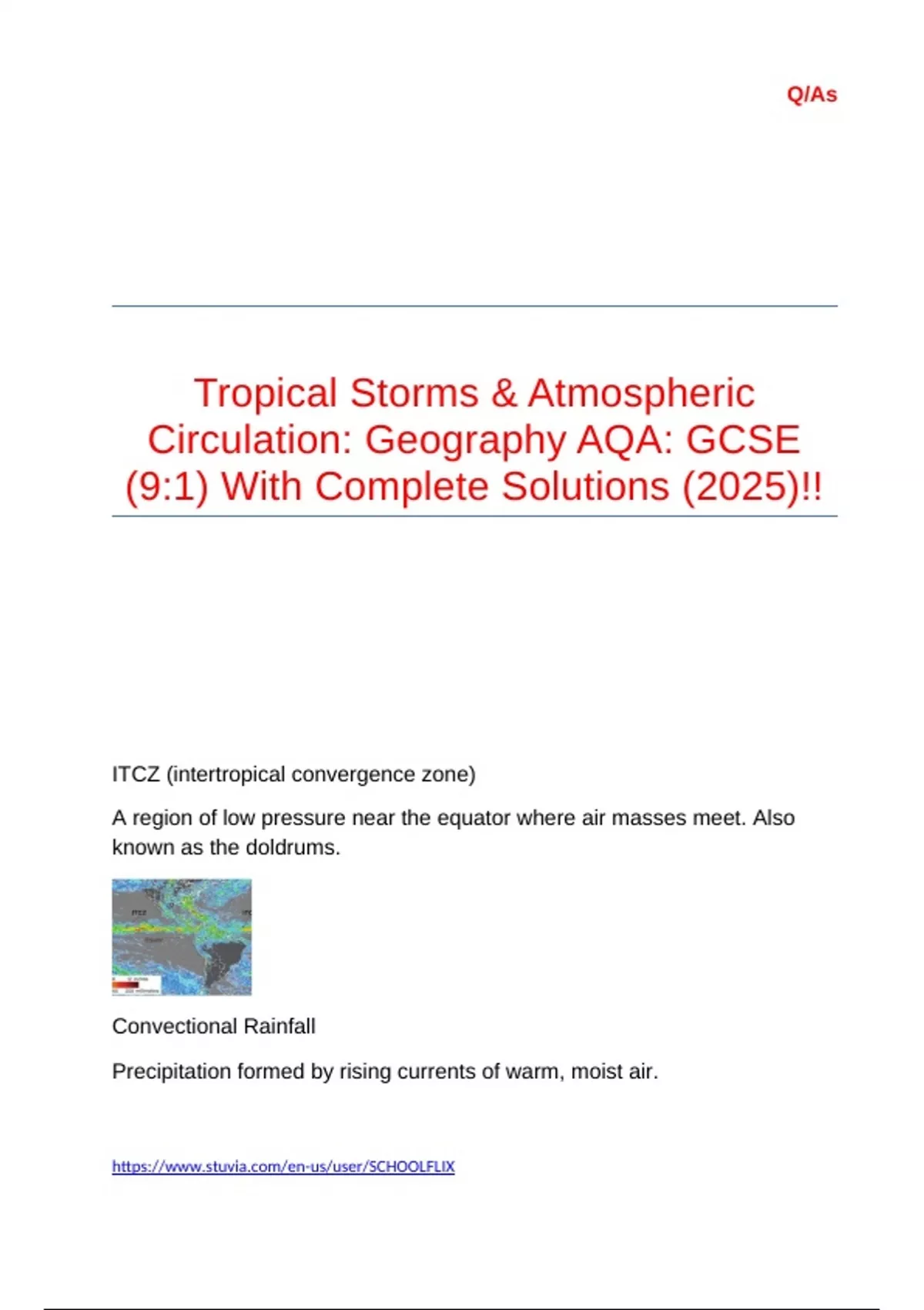 Tropical Storms & Atmospheric Circulation Geography AQA GCSE (91) With ...