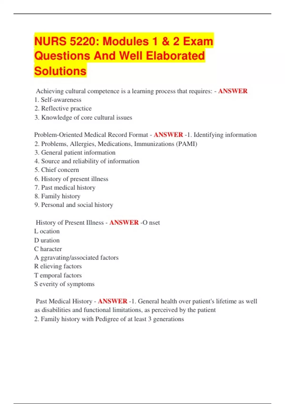 NURS 5220: Modules 1 & 2 Exam Questions And Well Elaborated Solutions ...