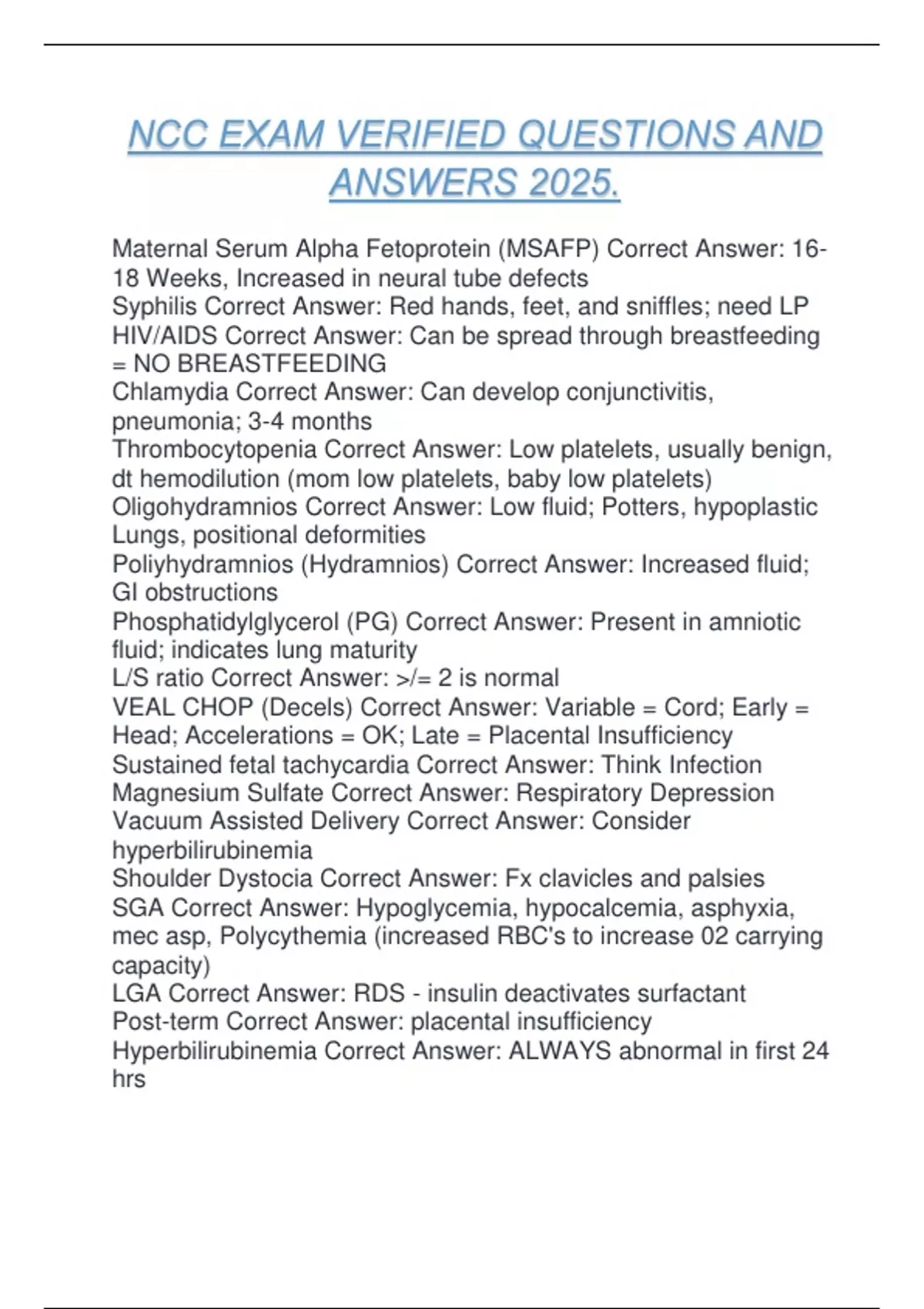NCC AND OTHER VERIFIED REVISION MATERIALS FOR 2025 GREAT PACKAGE DEALS ...