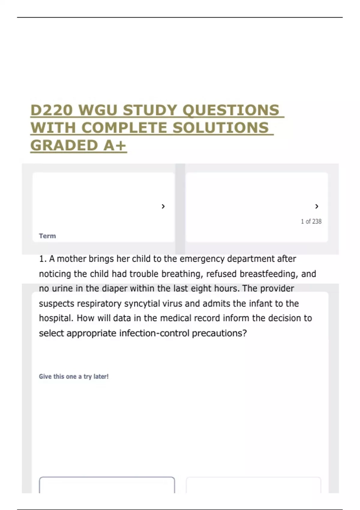 D220 WGU STUDY QUESTIONS WITH COMPLETE SOLUTIONS GRADED A+ - D220 ...