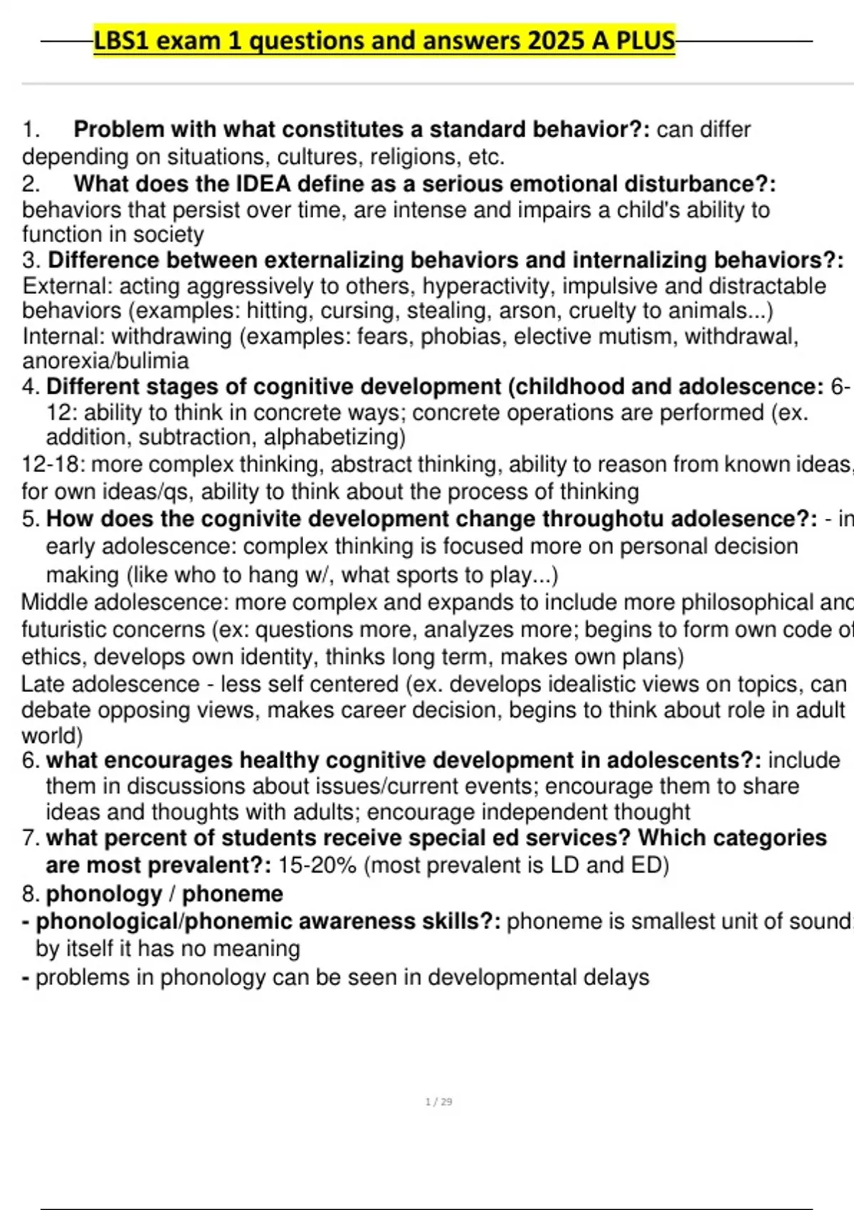 LBS1 2025 exam WITH QUESTIONS AND CORRECT ANSWERS verified - LBS1 ...