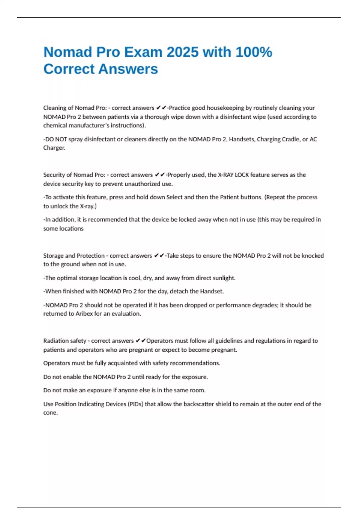 Nomad Pro Exam 2025 with 100% Correct Answers - Nomad Pro Ex - Stuvia US