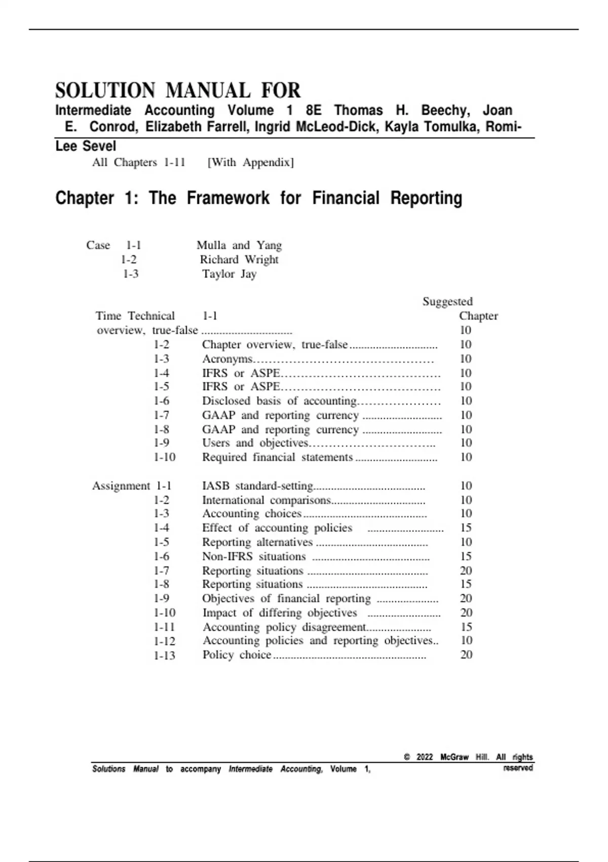 Solution Manual for Intermediate Accounting Volume 1 8th Edition Thomas ...