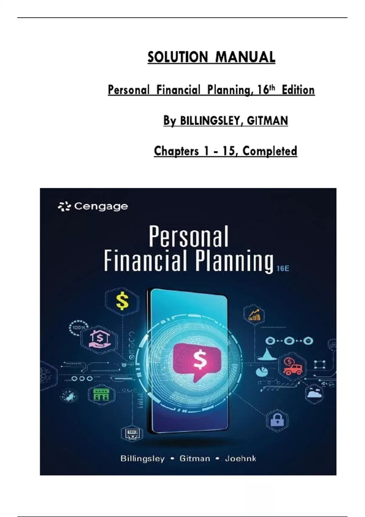 SOLUTION MANUAL Personal Financial Planning, 16th Edition By ...