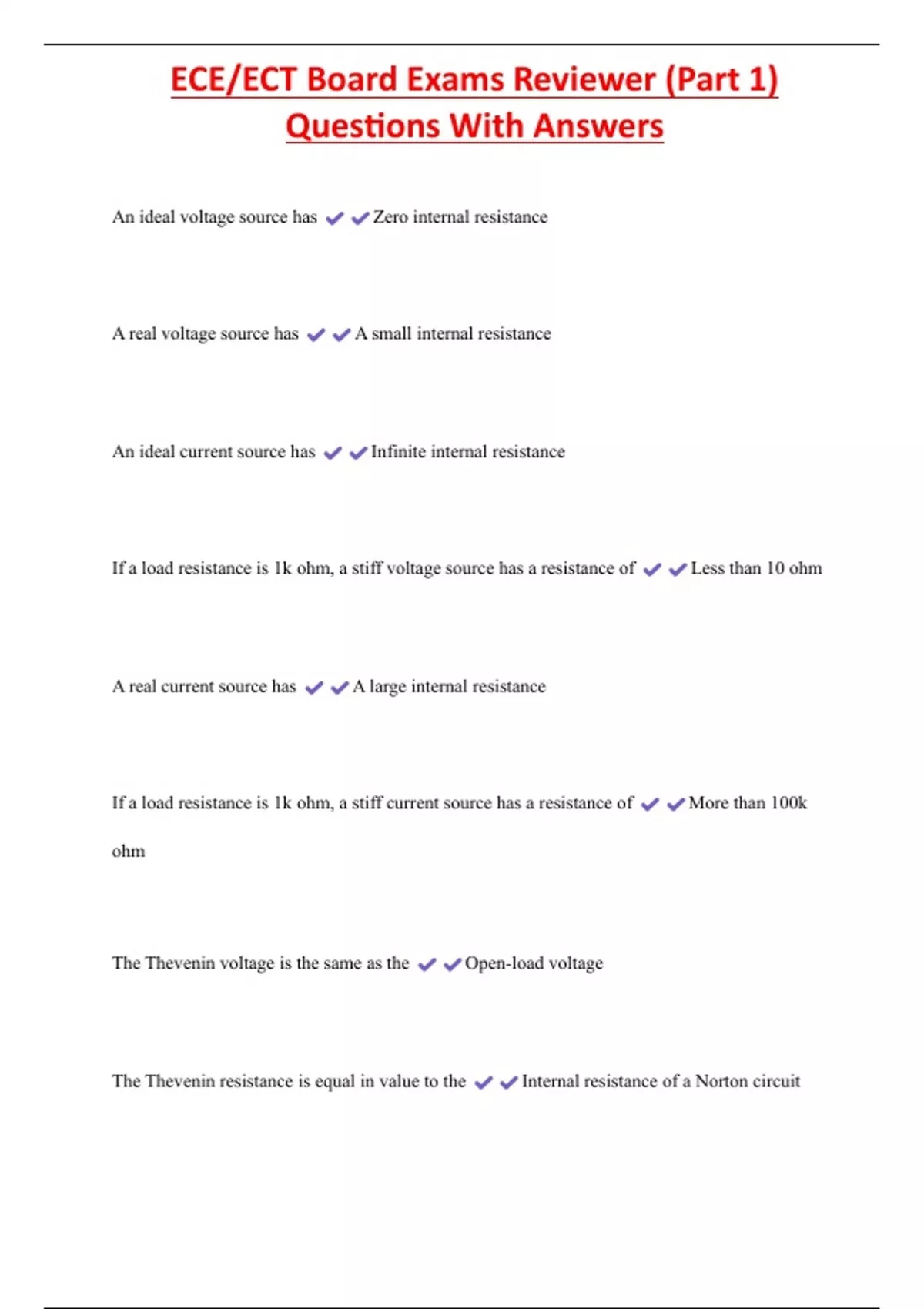 ECE/ECT Board Exams Reviewer (Part 1) Questions With Answers - ECE ...