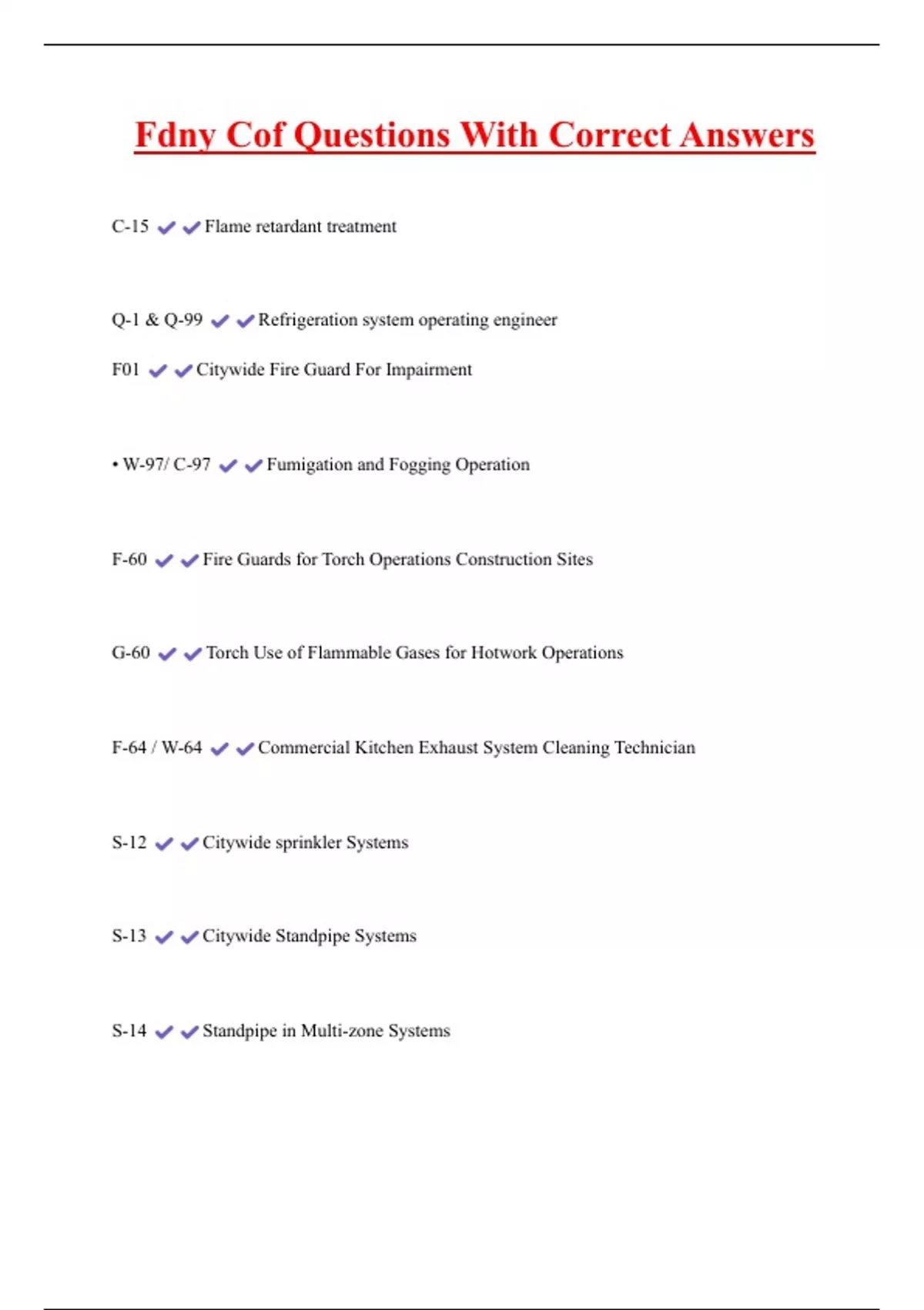 Fdny Cof Questions With Correct Answers - Fdny Cof .. - Stuvia US