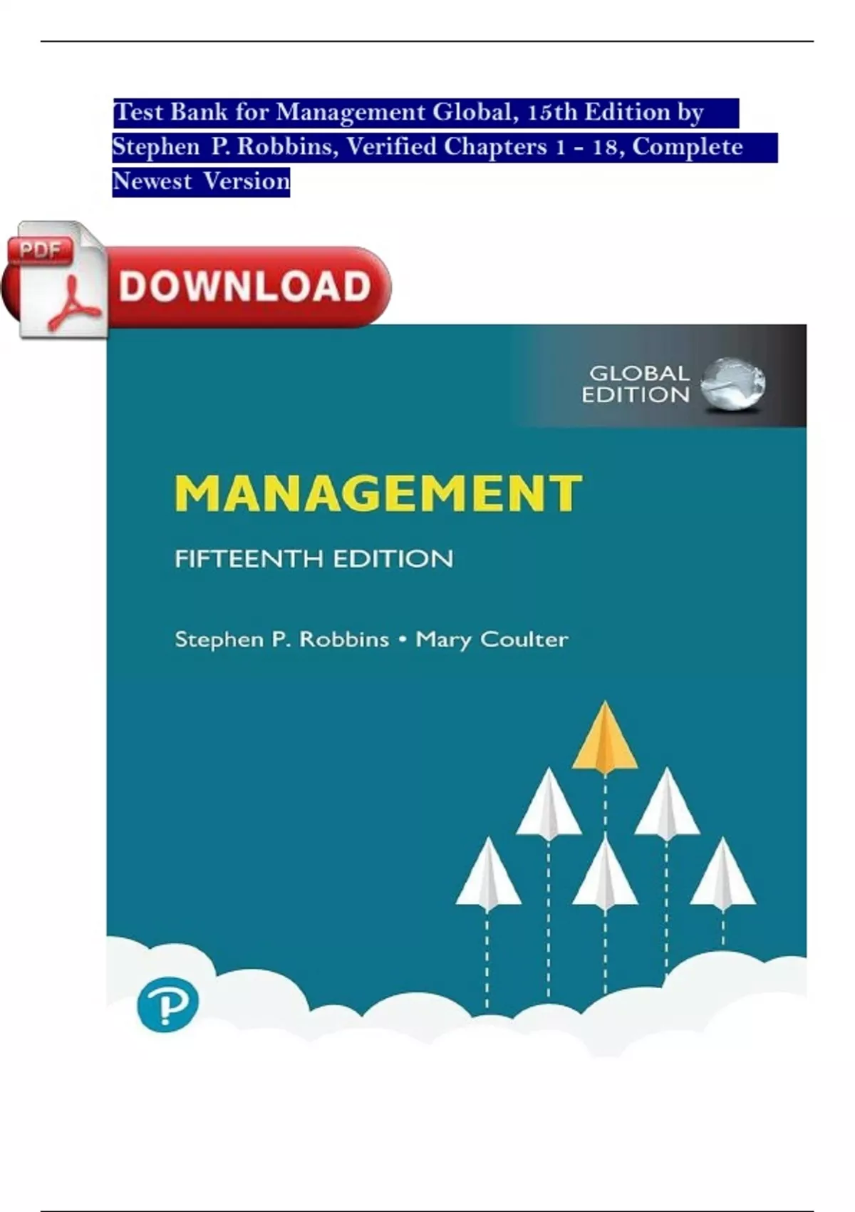 TEST BANK For Management Global, 15th Edition By Stephen P. Robbins ...