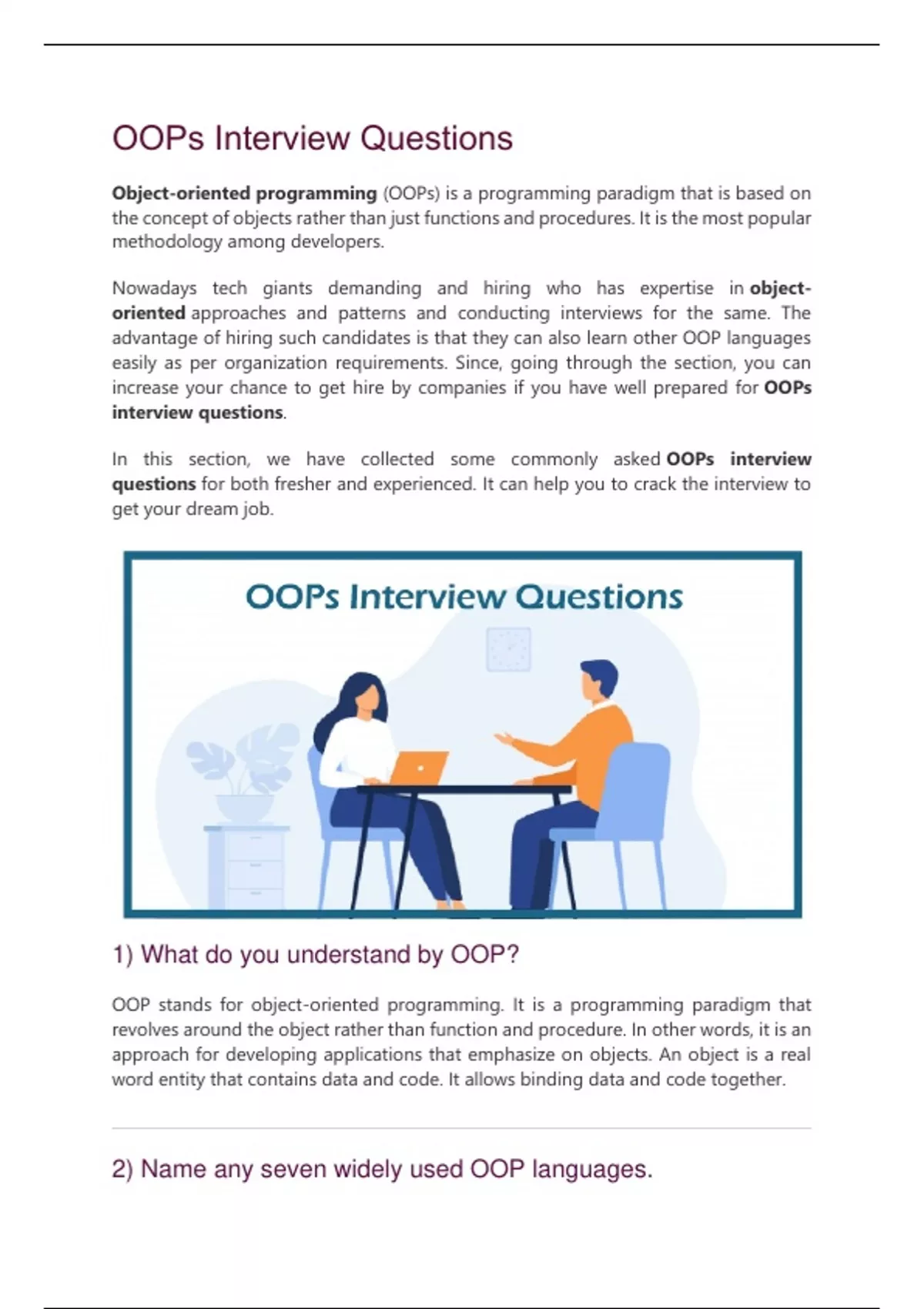 Python Oops Interview Questions And Answers Computer Science Stuvia Us