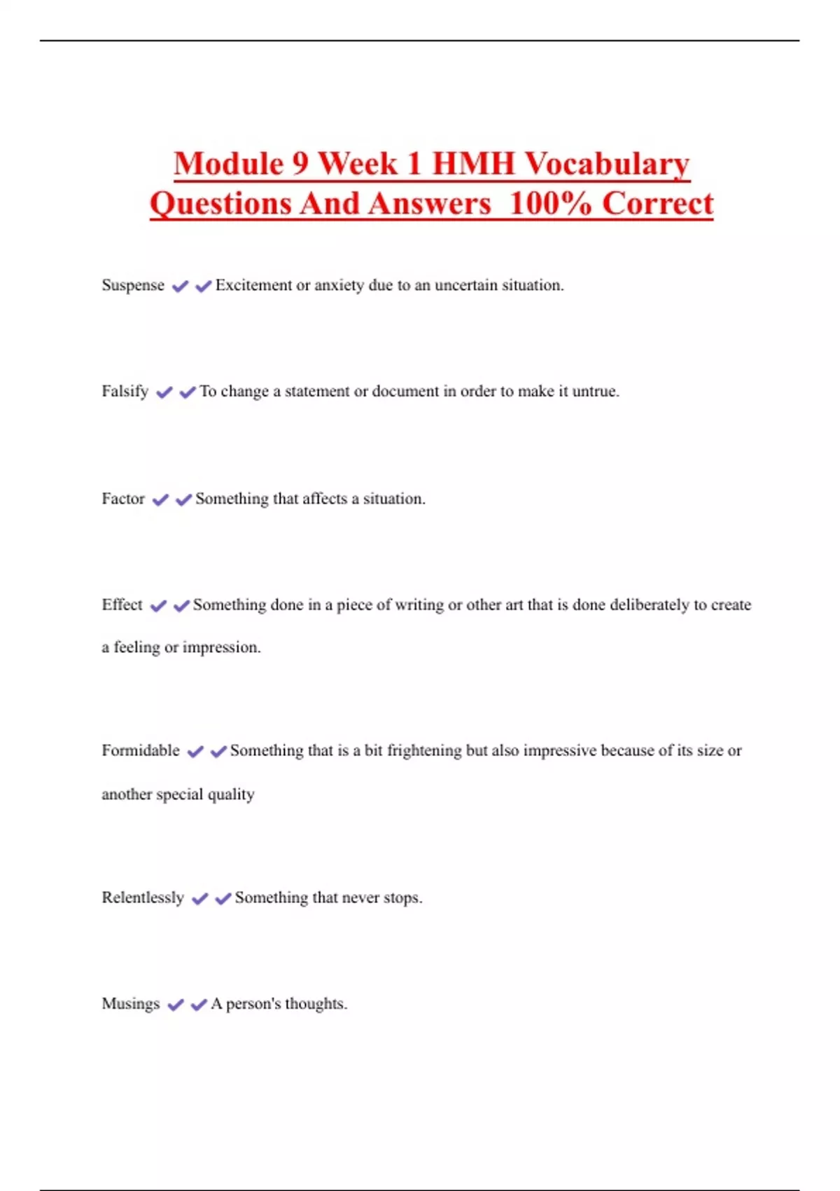 HMH EXAM PACK WITH COMPLETE SOLUTIONS - Stuvia US