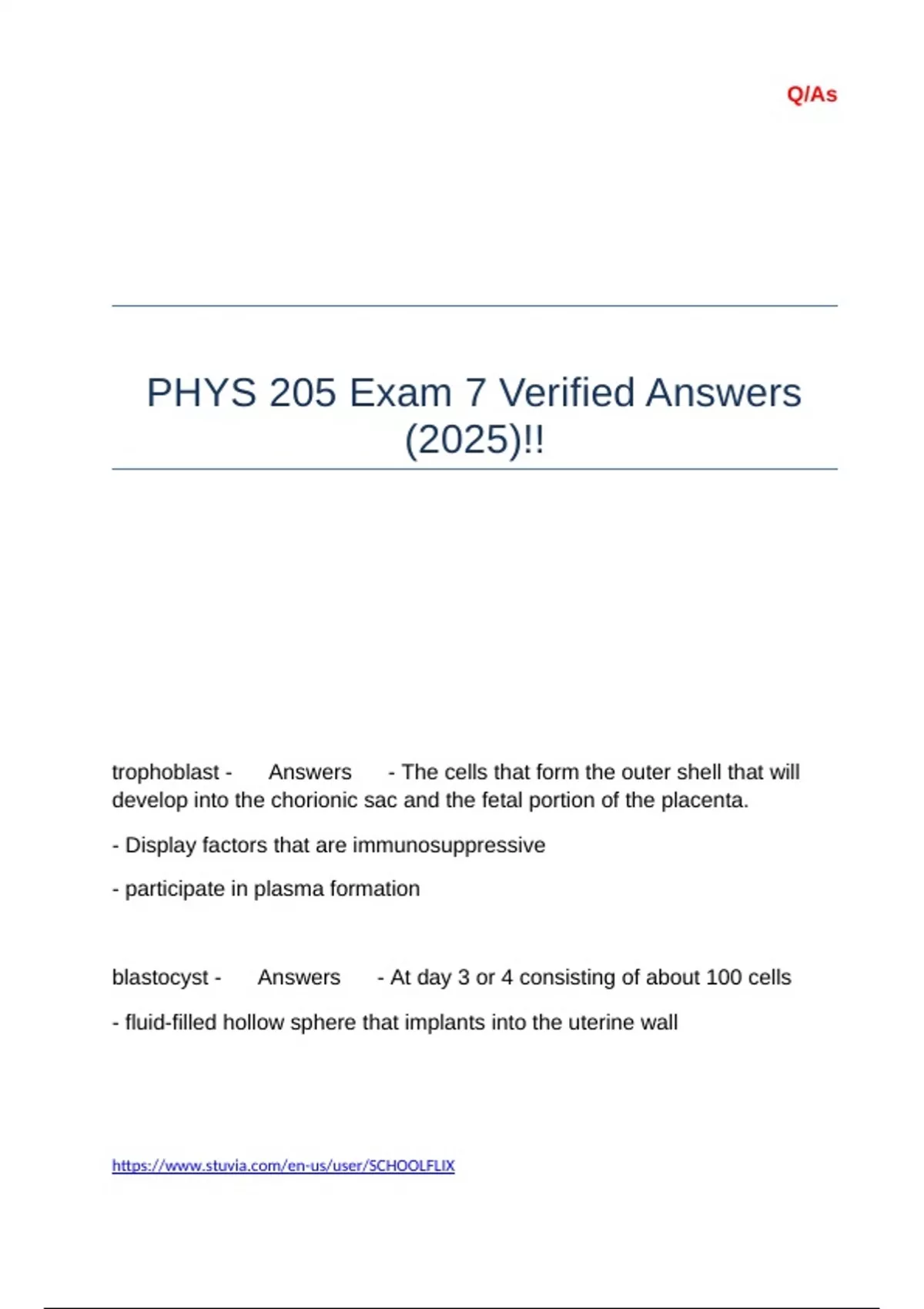 PHYS 205 Exam 7 Verified Answers (2025)!! - Phys 205 - Stuvia US