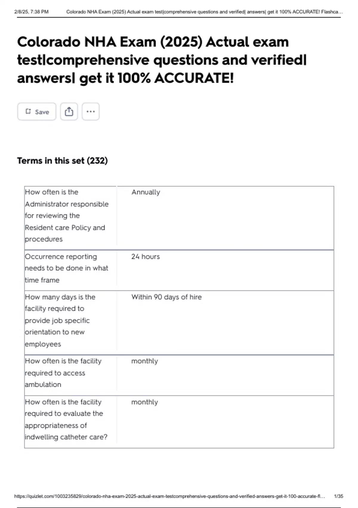 Colorado NHA Exam (2025) Actual exam test|comprehensive questions and ...