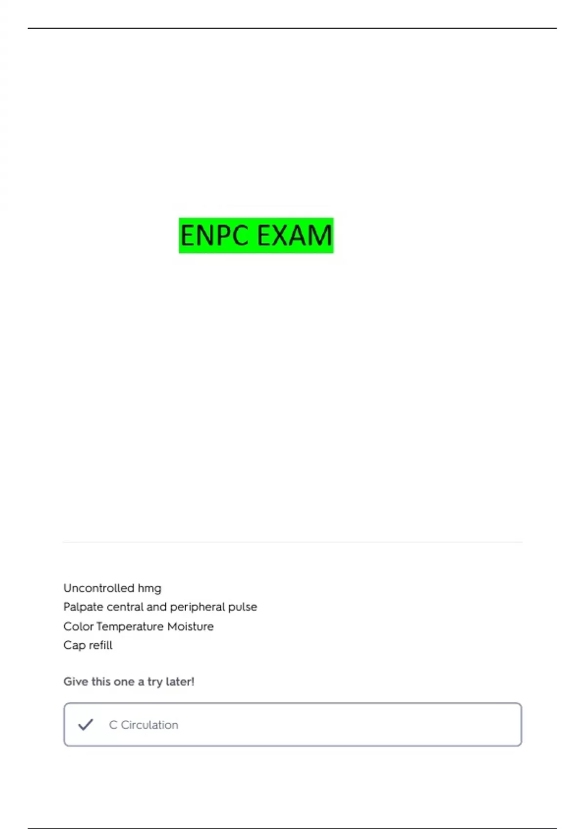 ENPC PNP QUESTIONS WITH COMPLETE ANSWERS - ENPC - Stuvia FR