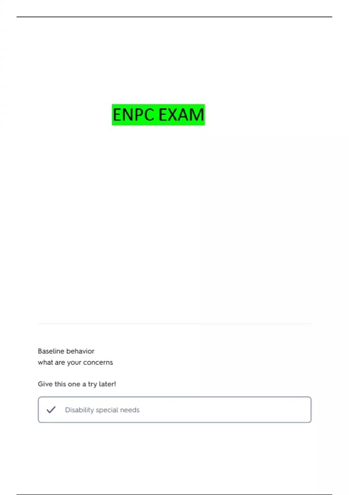 ENPC PMC QUESTIONS WITH COMPLETE ANSWERS - ENPC - Stuvia FR