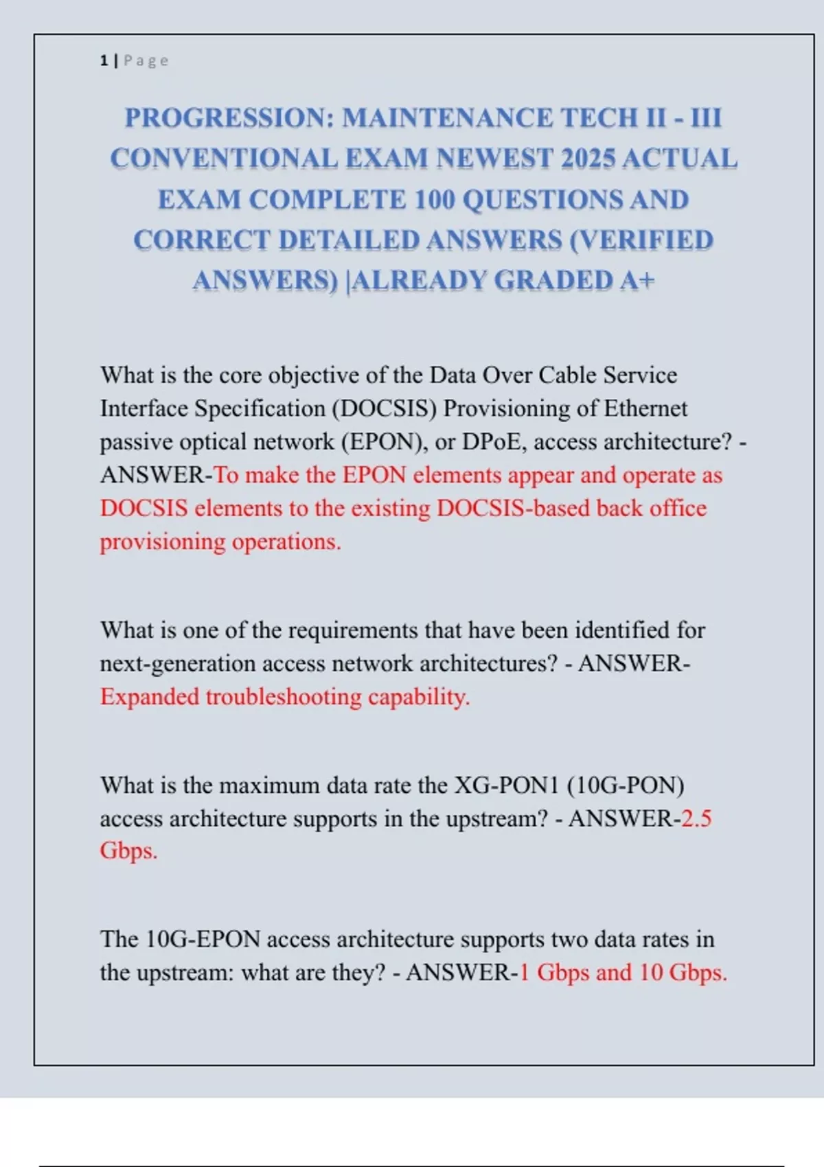 PROGRESSION: MAINTENANCE TECH II - III CONVENTIONAL EXAM NEWEST 2025 ...