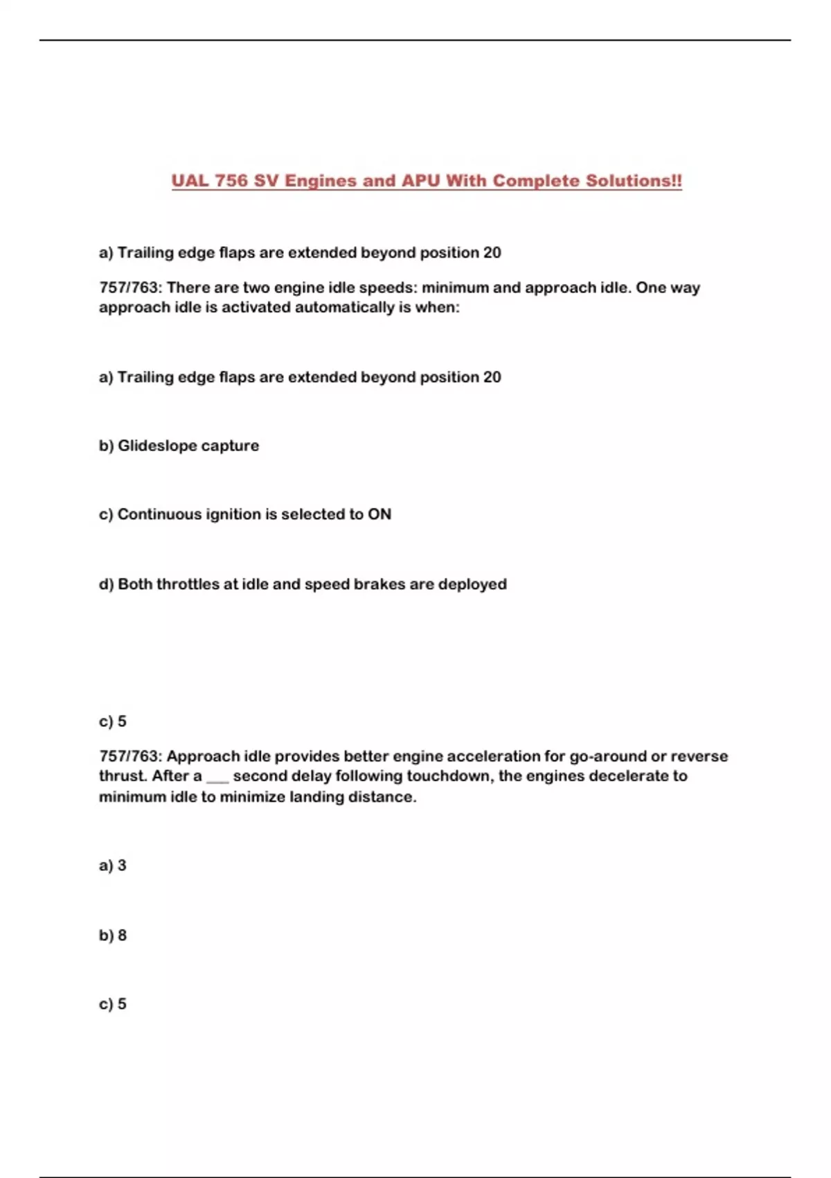 UAL 756 SV Engines and APU With Complete Solutions!! - UAL 756 SV Engines and APU - Stuvia US