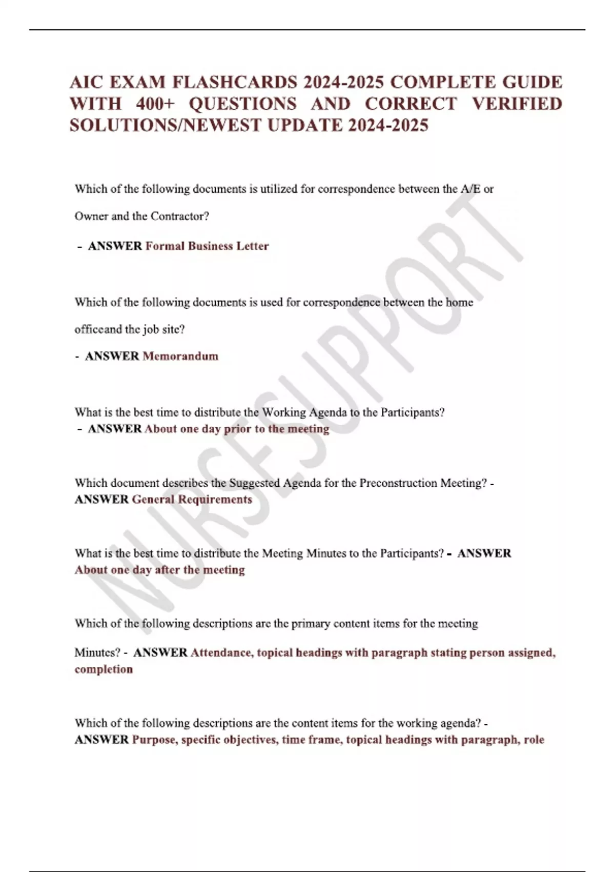 AIC EXAM FLASHCARDS COMPLETE GUIDE WITH 400+ QUESTIONS AND CORRECT ...