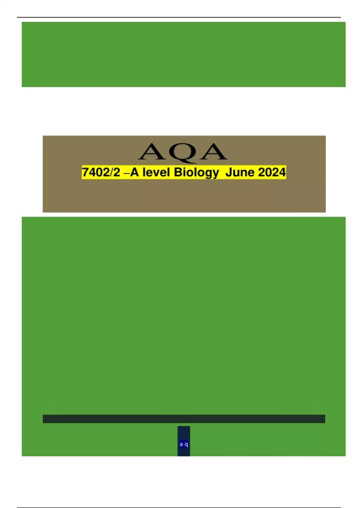 2024 AQA 7402/2 A-level BIOLOGY Paper 2 Question Paper and Mark Scheme Merged - AQA 2024 AQA ...