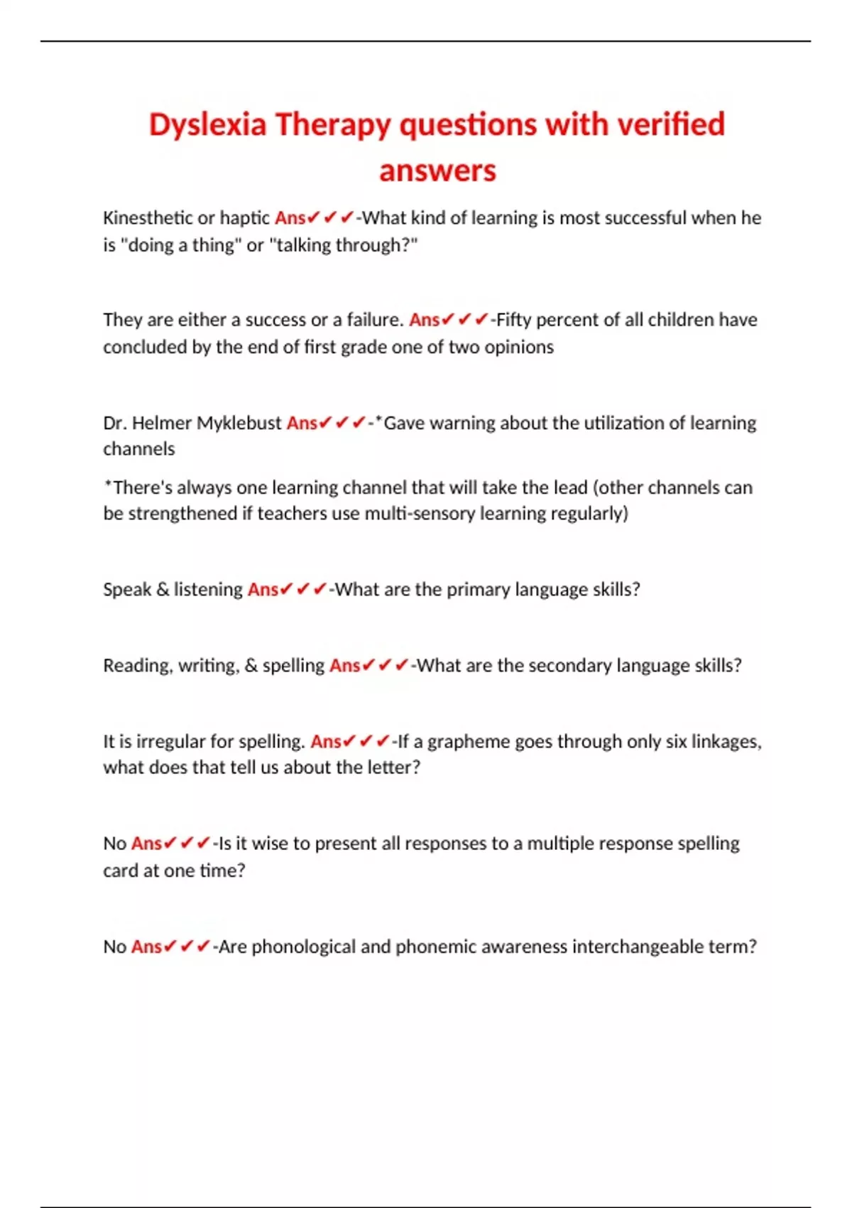 Dyslexia Therapy questions with verified answers - Dyslexia Therapist ...